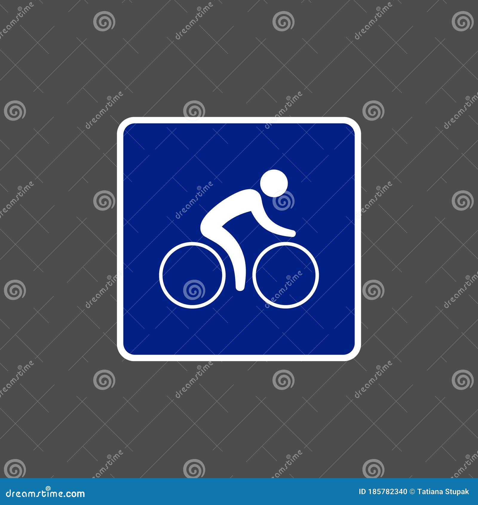 Bicycle Road Sign, Vector Isolated Cyclist Symbol Stock Vector ...