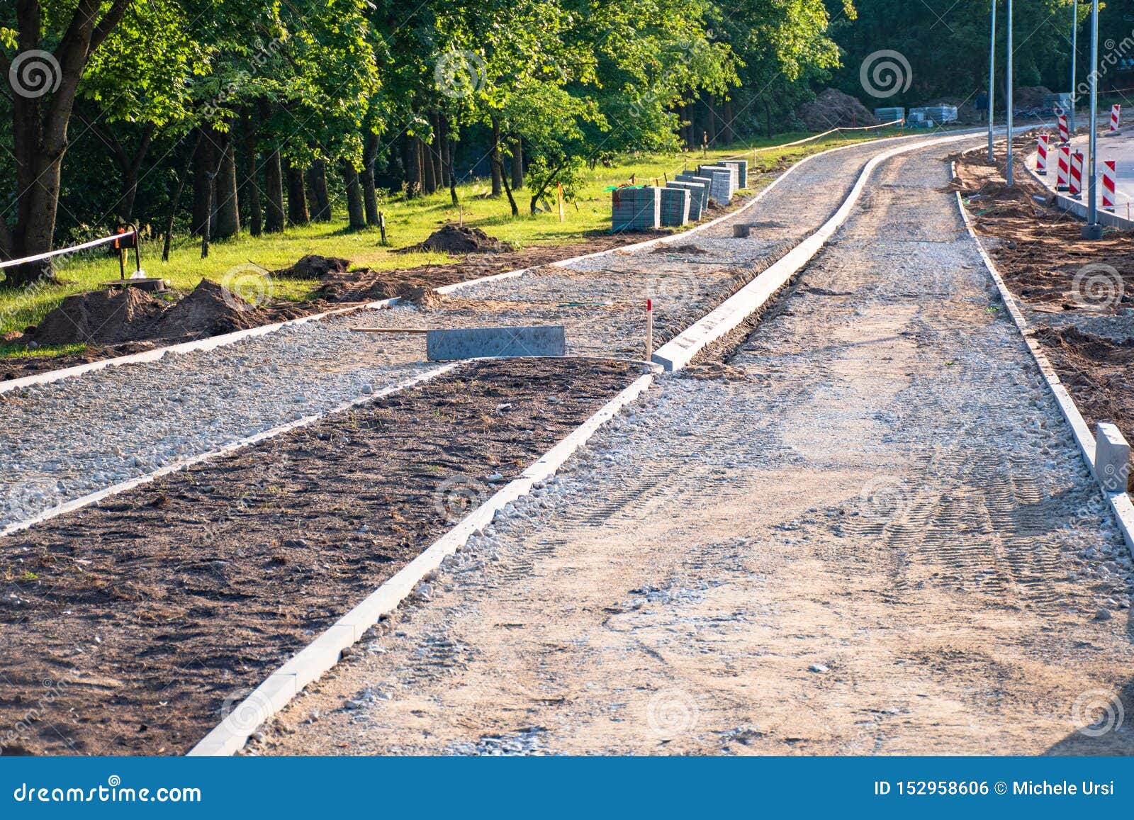 Bicycle Road Under Construction Stock Photo - Image of pathway, biking ...