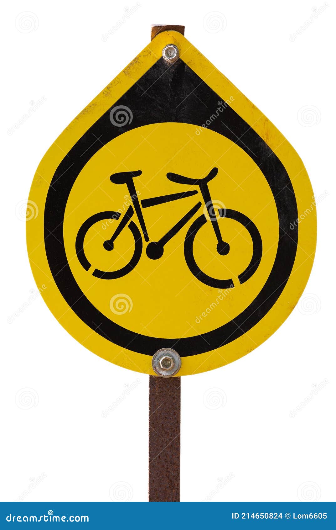 Bicycle Route Signpost Isolated Stock Photo - Image of cycle ...