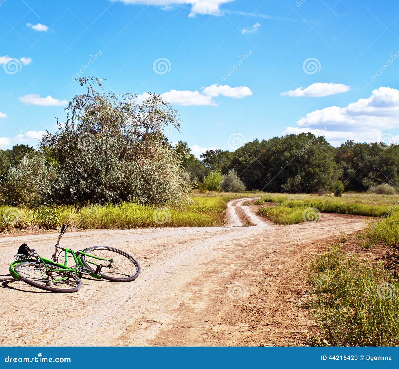 Bicycle on rural road stock photo. Image of choice, rural - 44215420