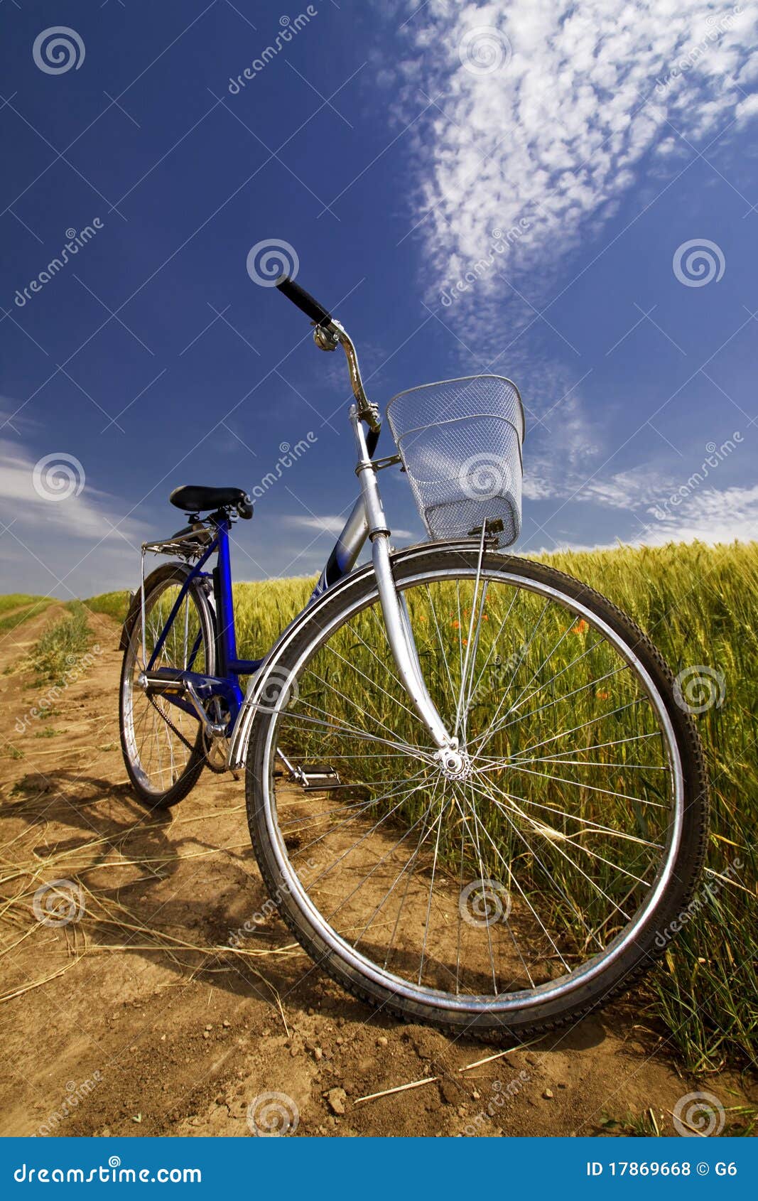 Bicycle on Rural Road Wayside Stock Photo - Image of clouds, summer ...