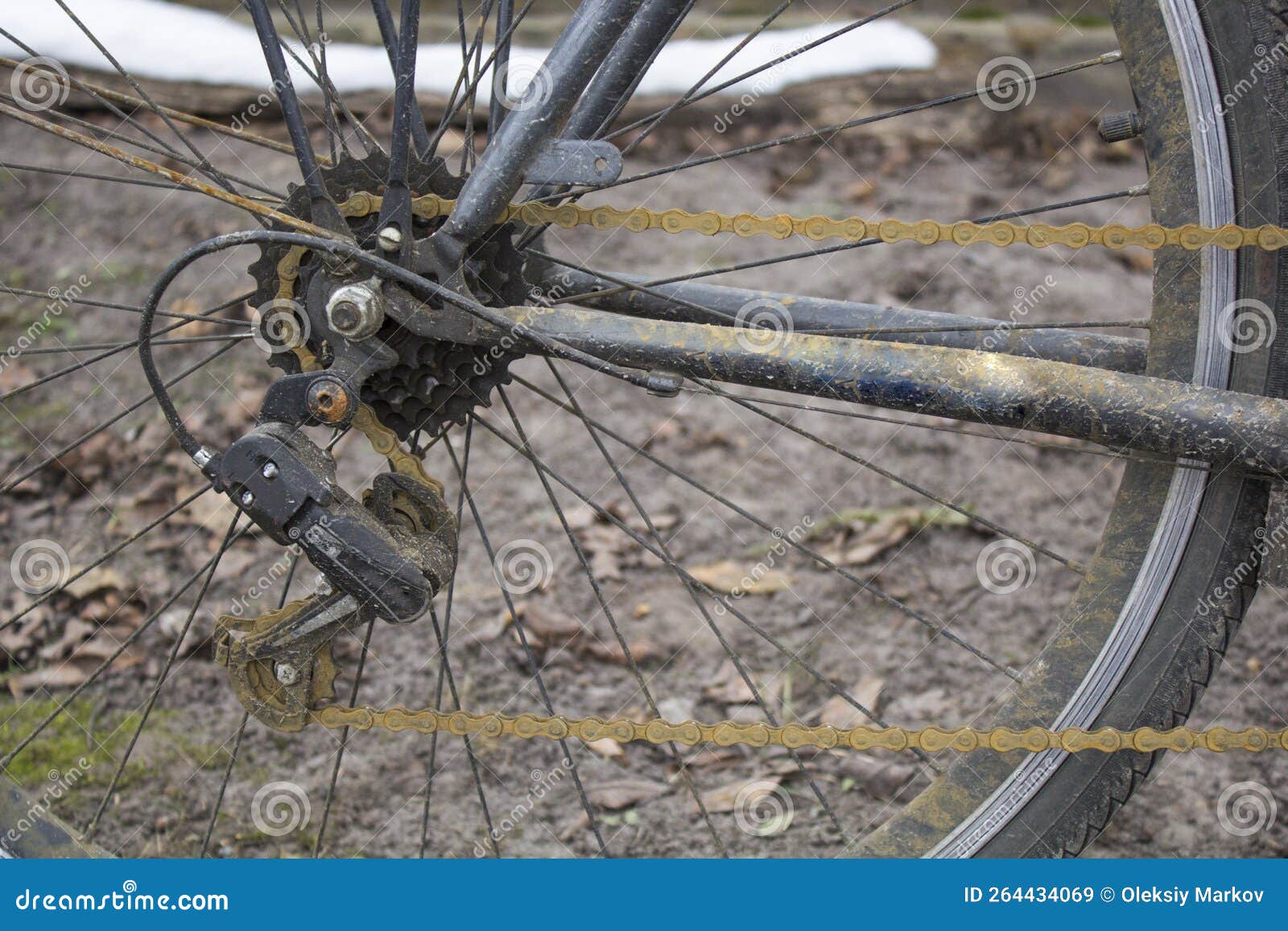 Bicycle with a Rusty Bicycle Chain, Sprockets, Ratchet Stock Image ...