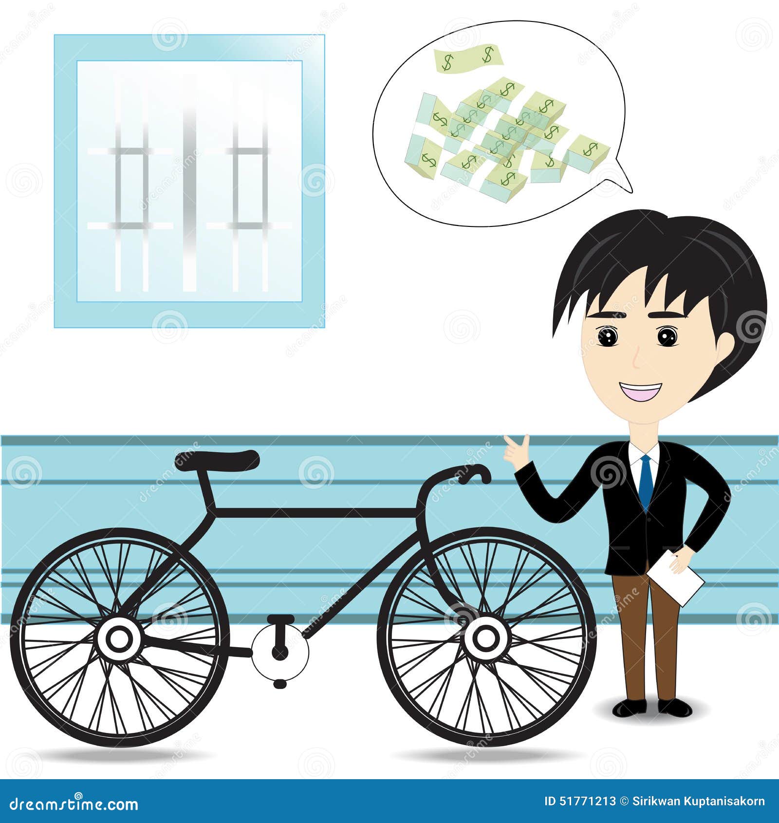 Bicycle Salesman stock illustration. Illustration of design - 51771213