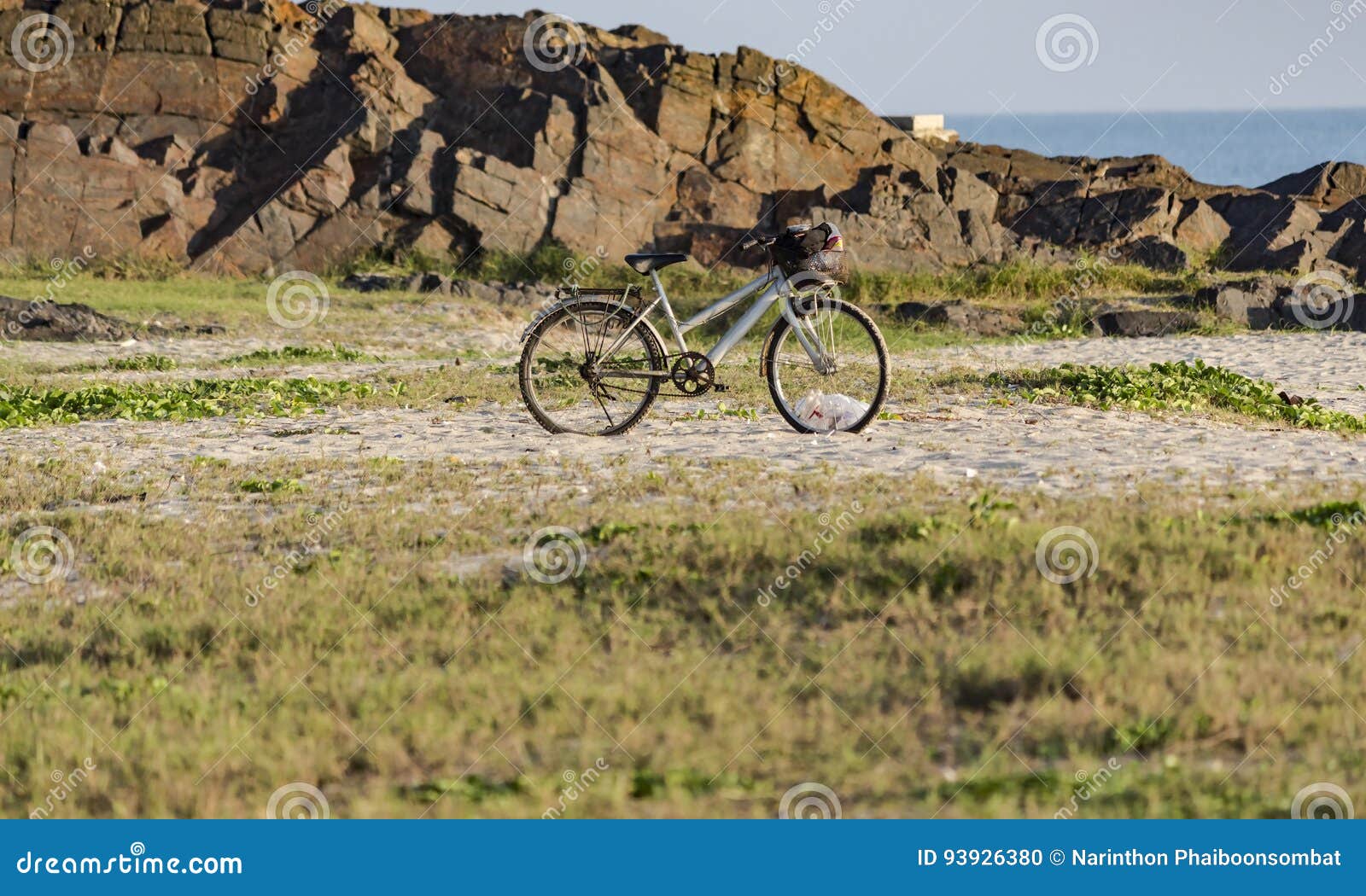 Bicycle and sand stock photo. Image of landscape, asia - 93926380