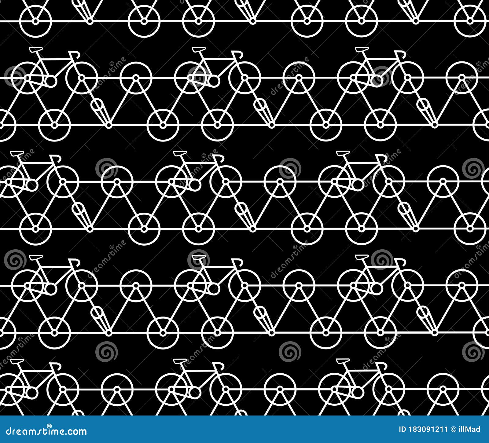 Bicycle Seamless Pattern Background. Bike Vector Illustration Stock ...