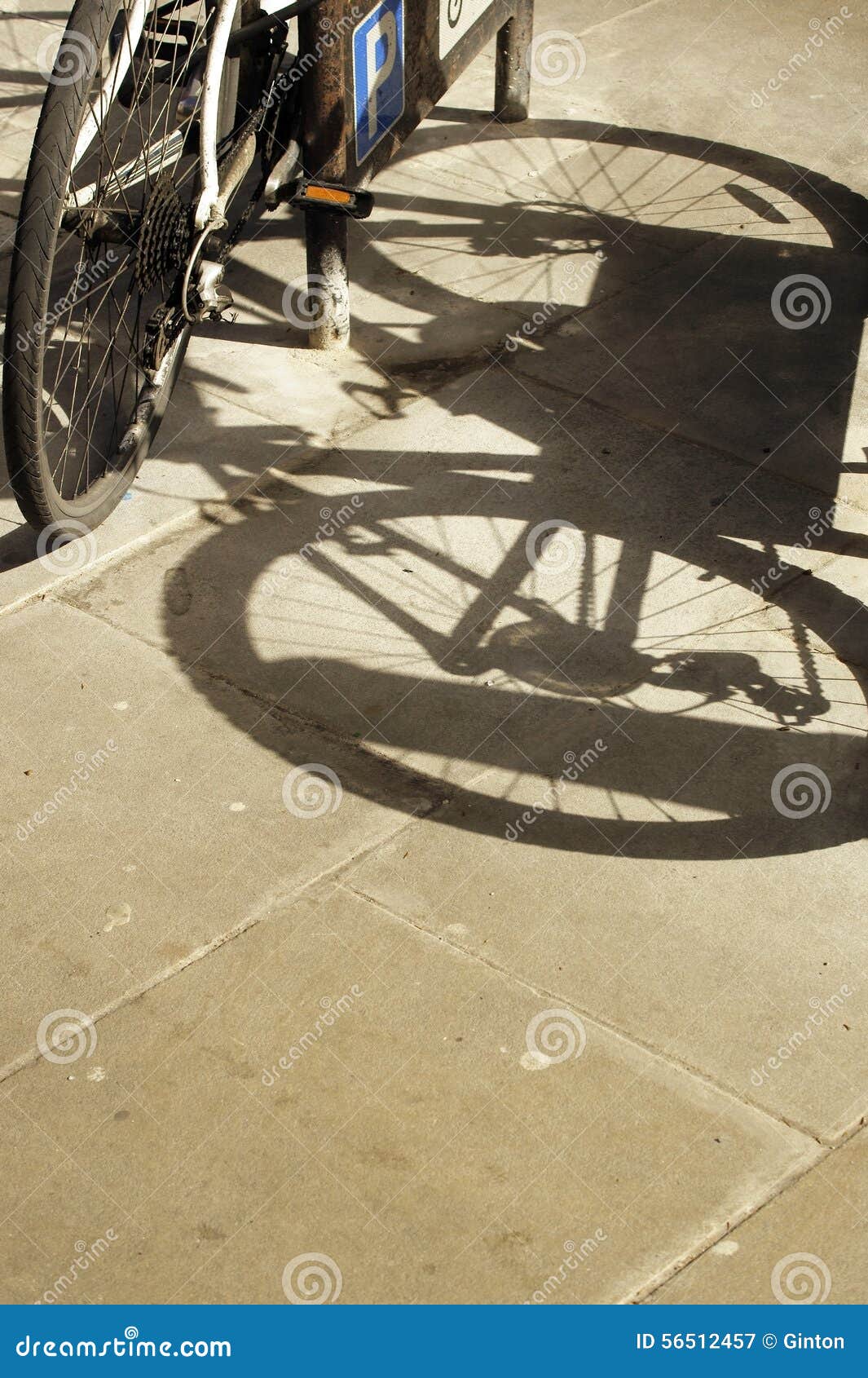 Bicycle shadow stock image. Image of gear, shape, pavement - 56512457