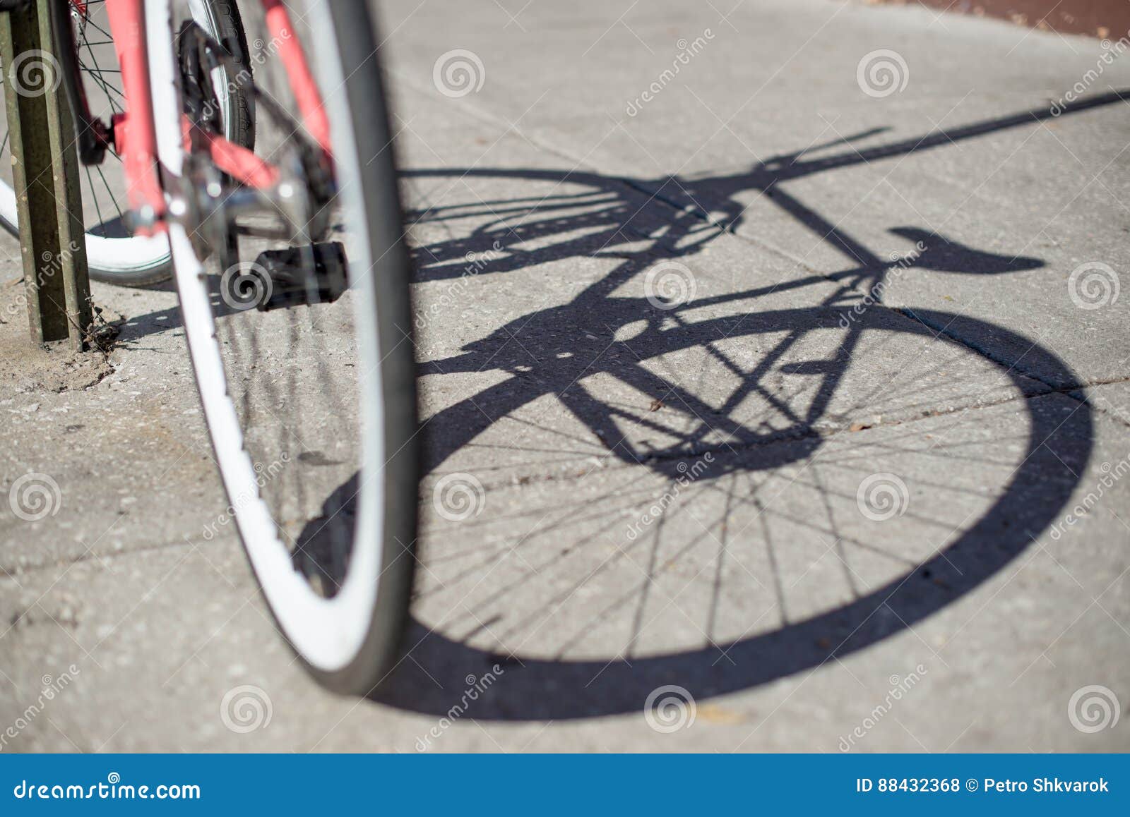 Bicycle shadow on the road stock photo. Image of bike - 88432368