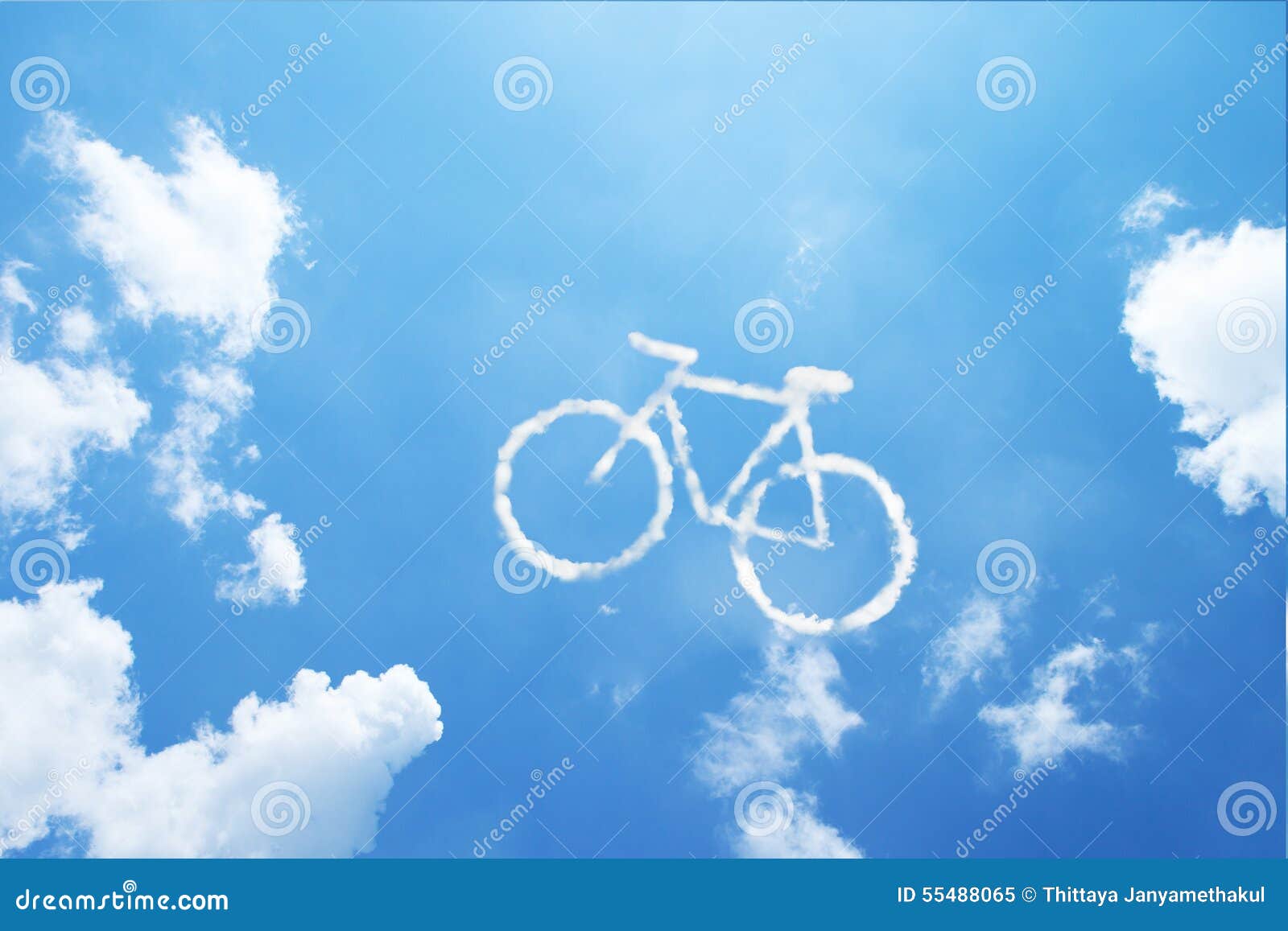 Bicycle Shape Cloud on Blue Sky Stock Image - Image of active, cycle ...