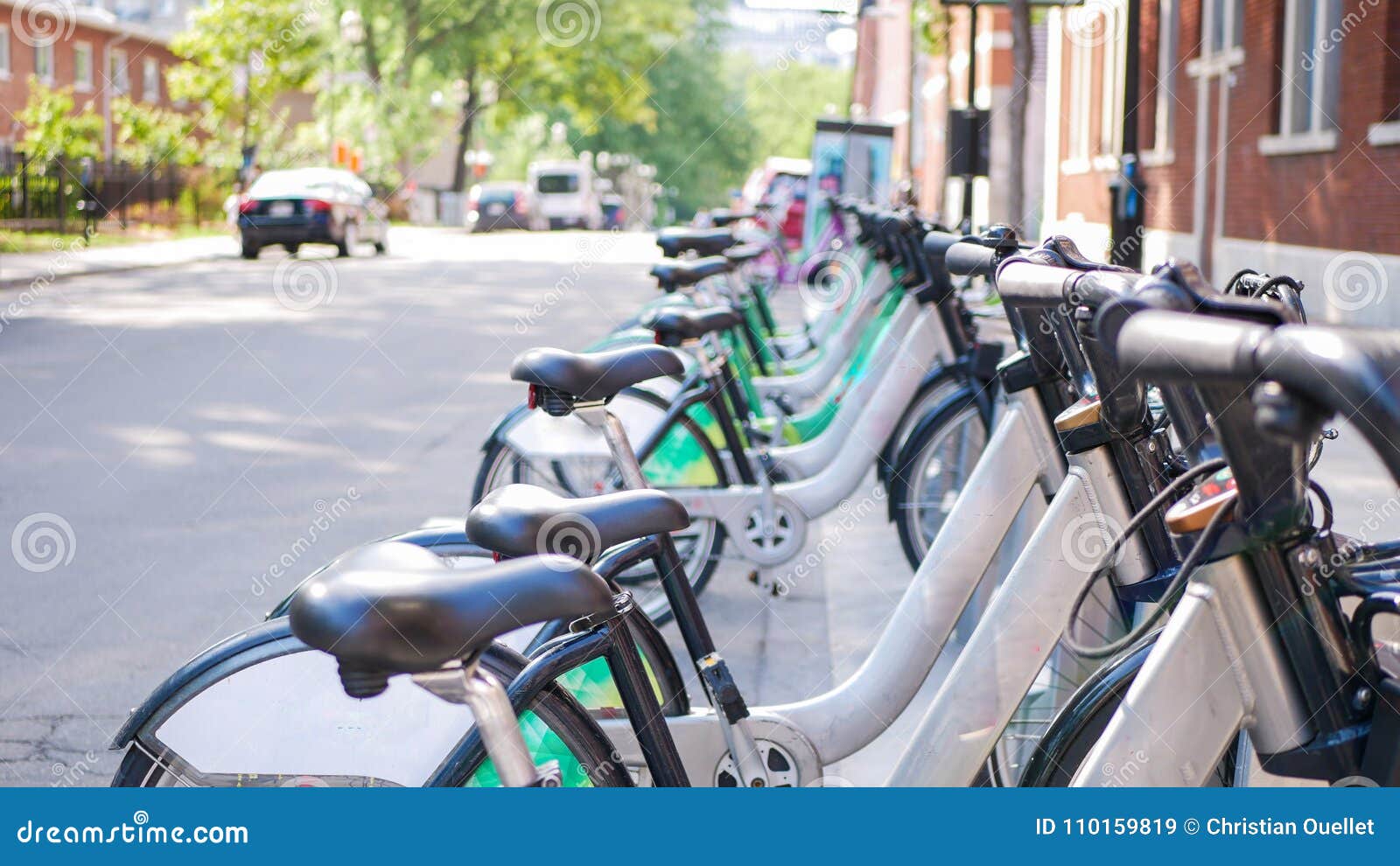Bicycle Sharing and Rental System Stock Image - Image of system ...