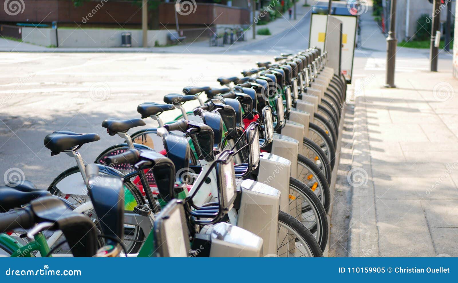 Bicycle Sharing and Rental System Stock Image - Image of urban ...