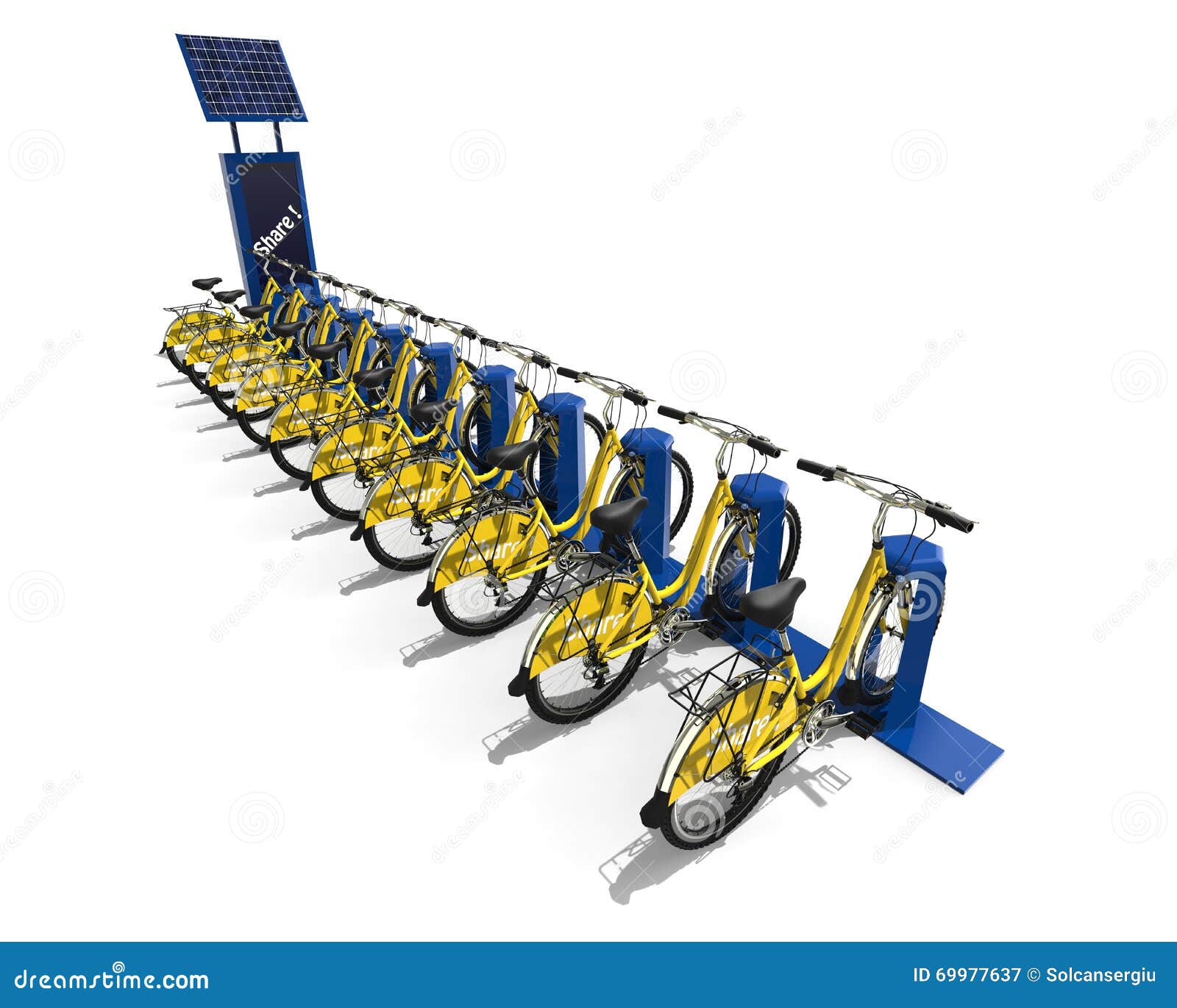 Bicycle Sharing System In Azerbaijan Concept, 3D Rendering Royalty-Free ...