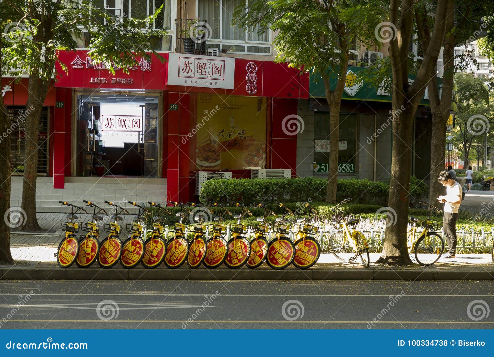 Bicycle-sharing in Shanghai, China Editorial Stock Photo - Image of ...