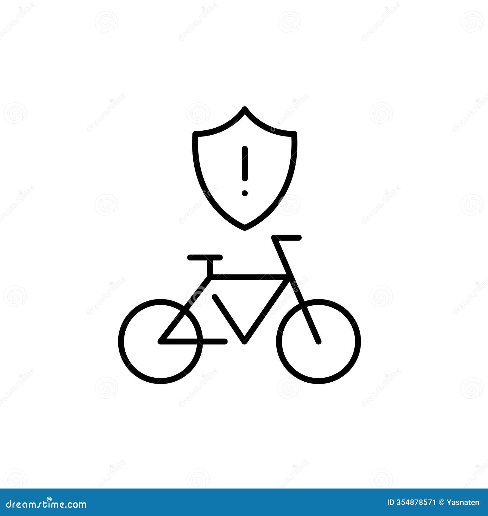 Bicycle, Shield and Exclamation Mark. Road Accident Risks, Cyclist ...