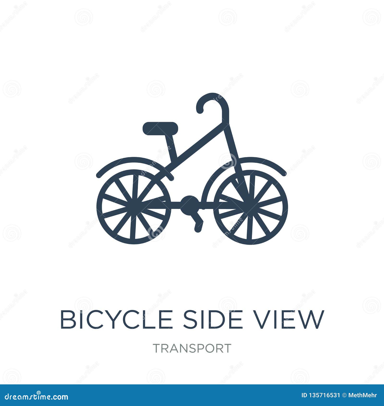 Bicycle Side View Icon in Trendy Design Style. Bicycle Side View Icon ...