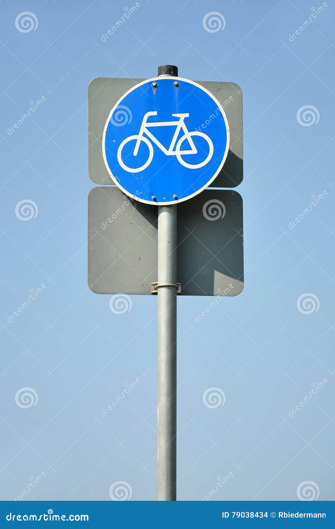 Bicycle sign stock photo. Image of lane, blue, bike, sign - 79038434