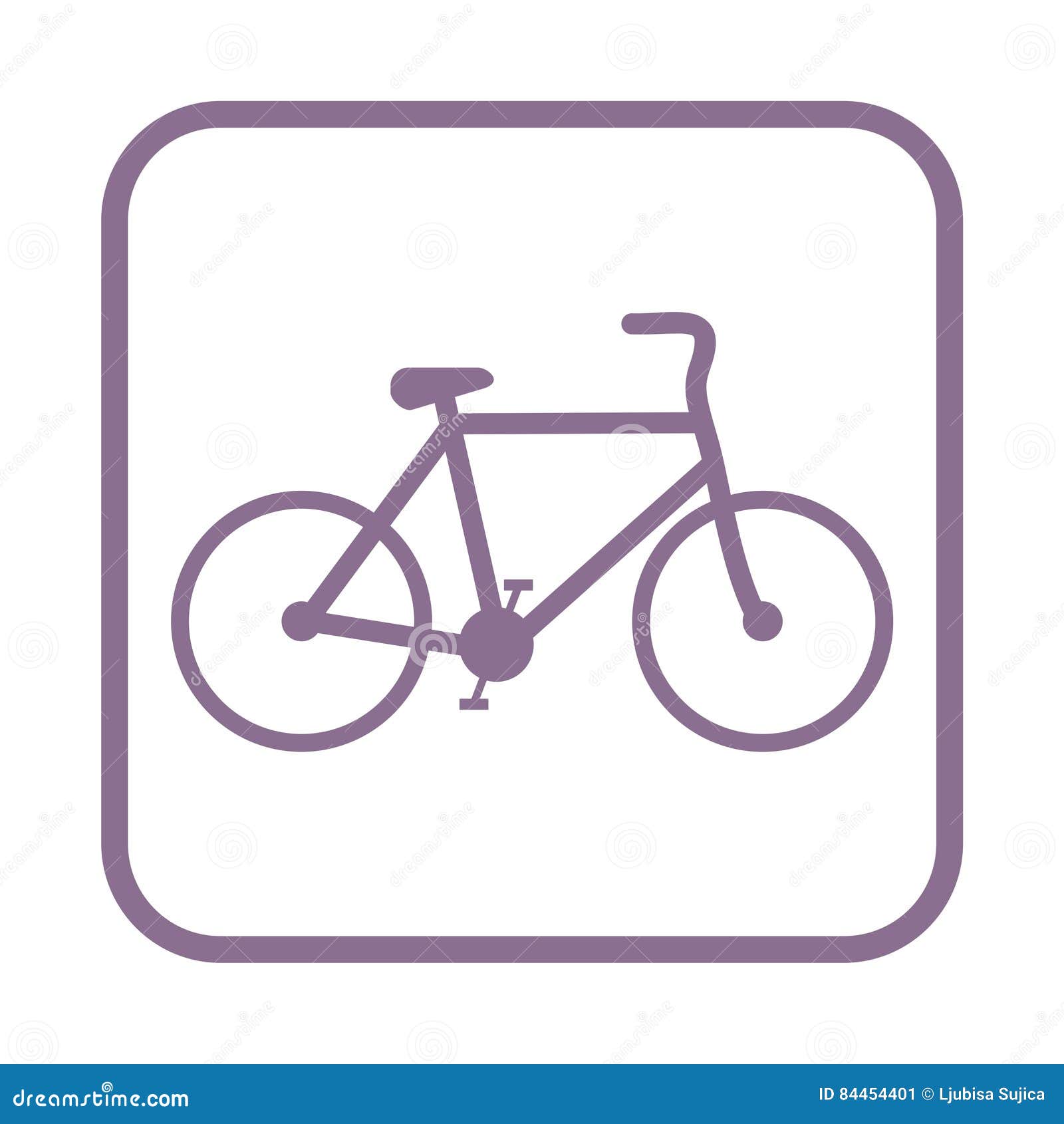 Bicycle sign icon stock vector. Illustration of outdoor - 84454401