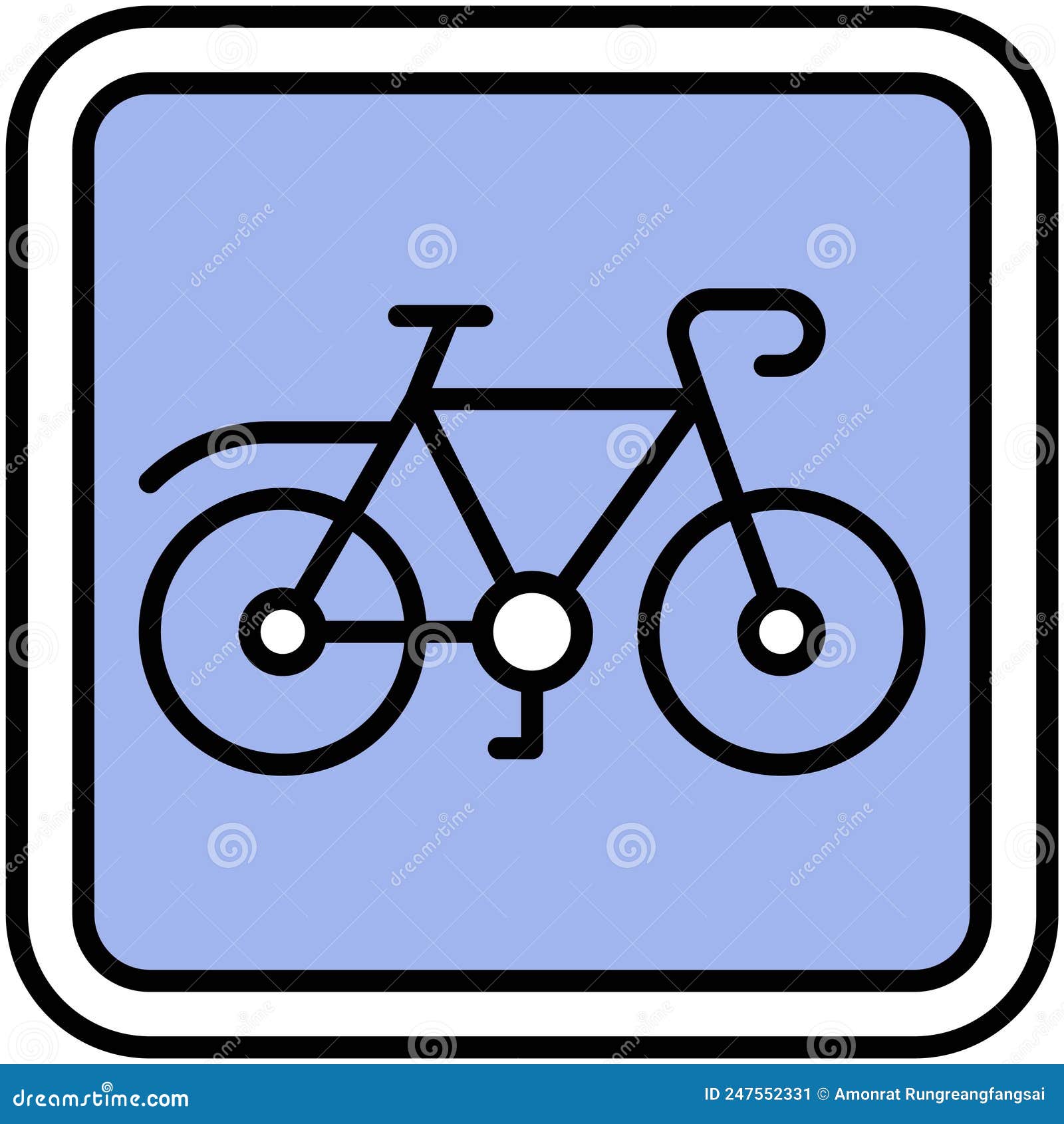 Bicycle Sign Icon, Warning Sign Vector Stock Vector - Illustration of ...