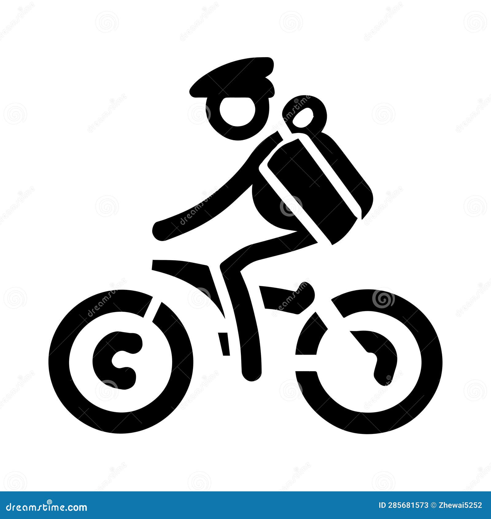 A Rider Riding a Bike, Symbol of a Guy Person Travel To a Place Stock ...