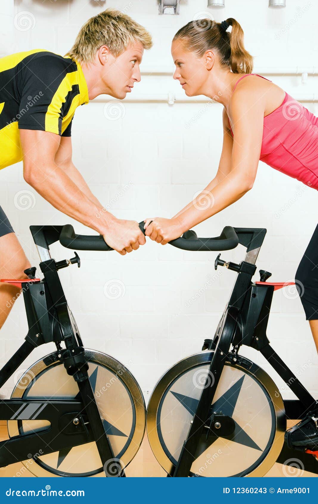 Bicycle Spinning in the Gym Stock Image - Image of endurance, exercise ...