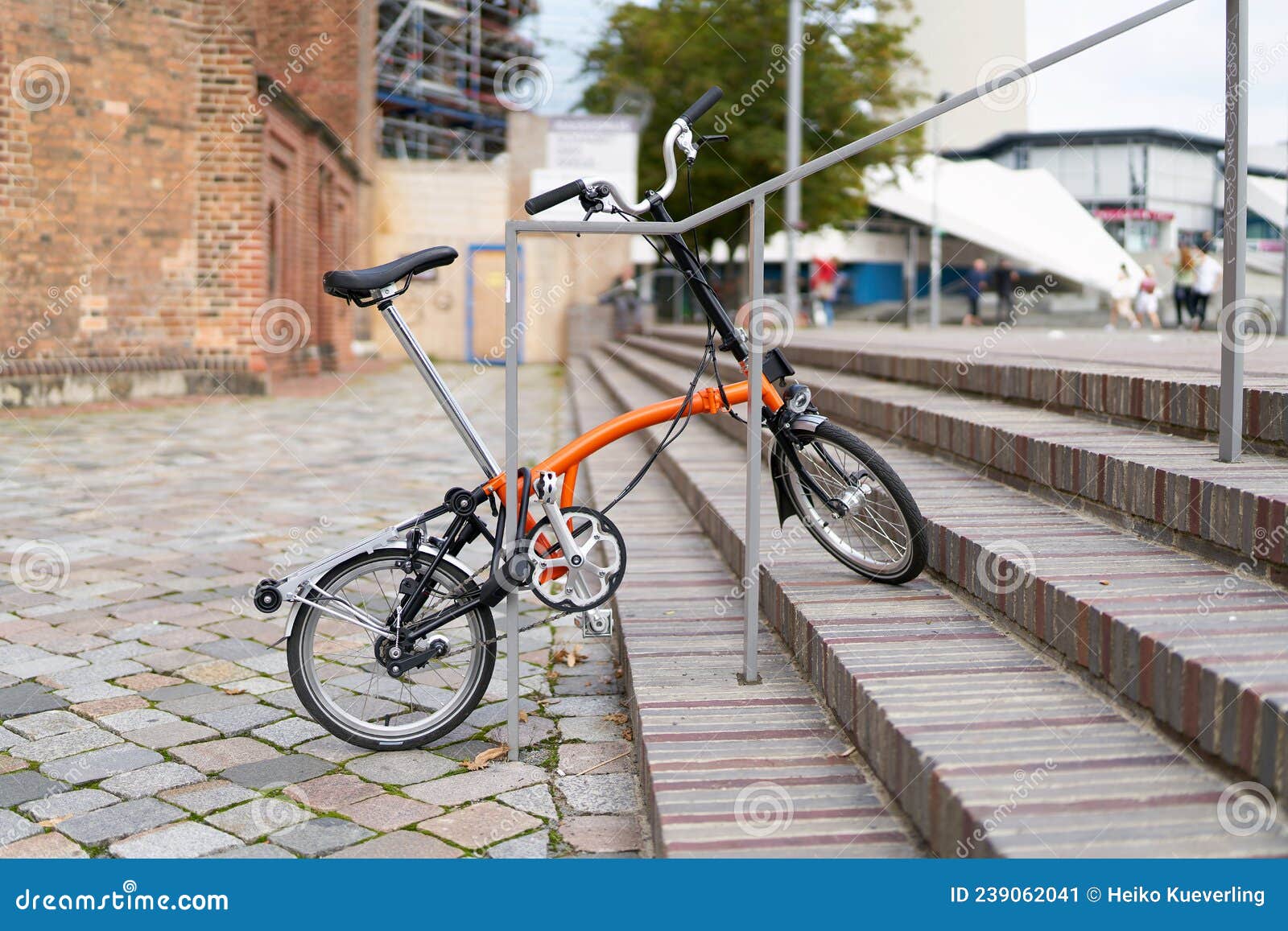 Bicycle on a Stair Railing in Berlin Stock Image - Image of bike ...