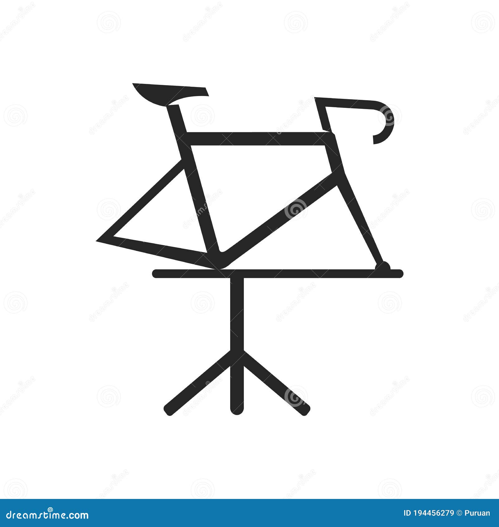 Bicycle Stand Icon in Black and White. Stock Vector - Illustration of ...