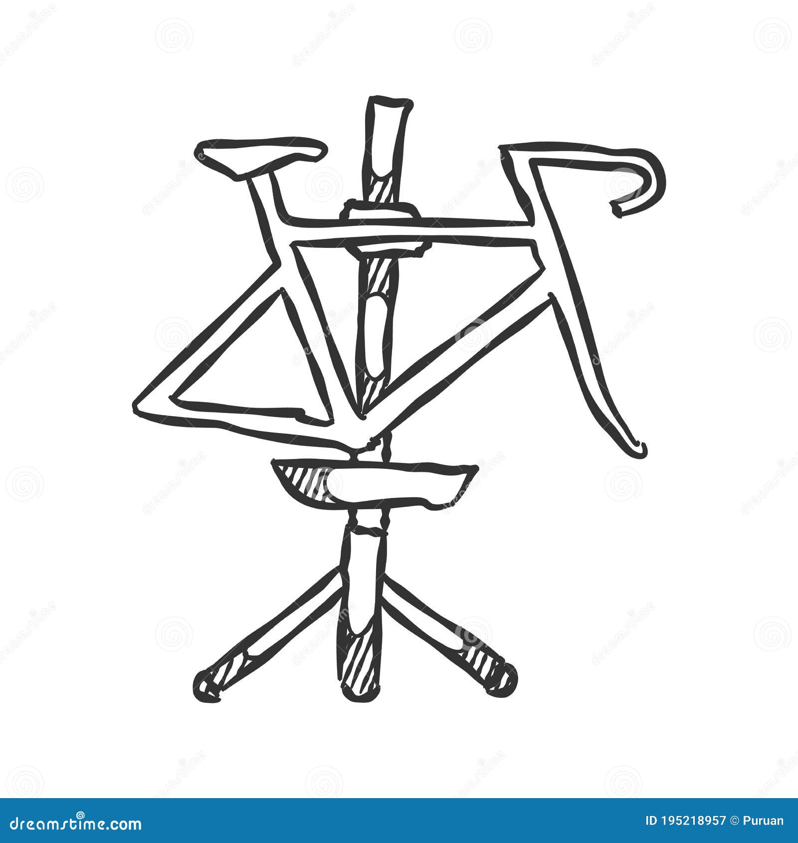 Bicycle Stand Icon in Sketch Style. Stock Vector - Illustration of ...