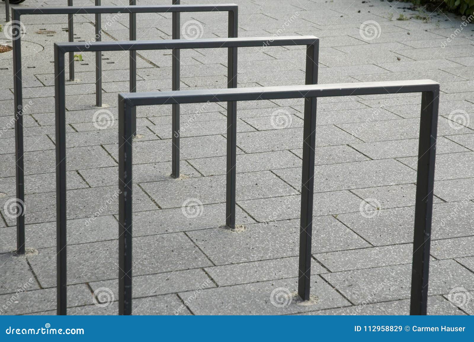 Bicycle Racks of Square Tubes Stock Image - Image of rectangular ...