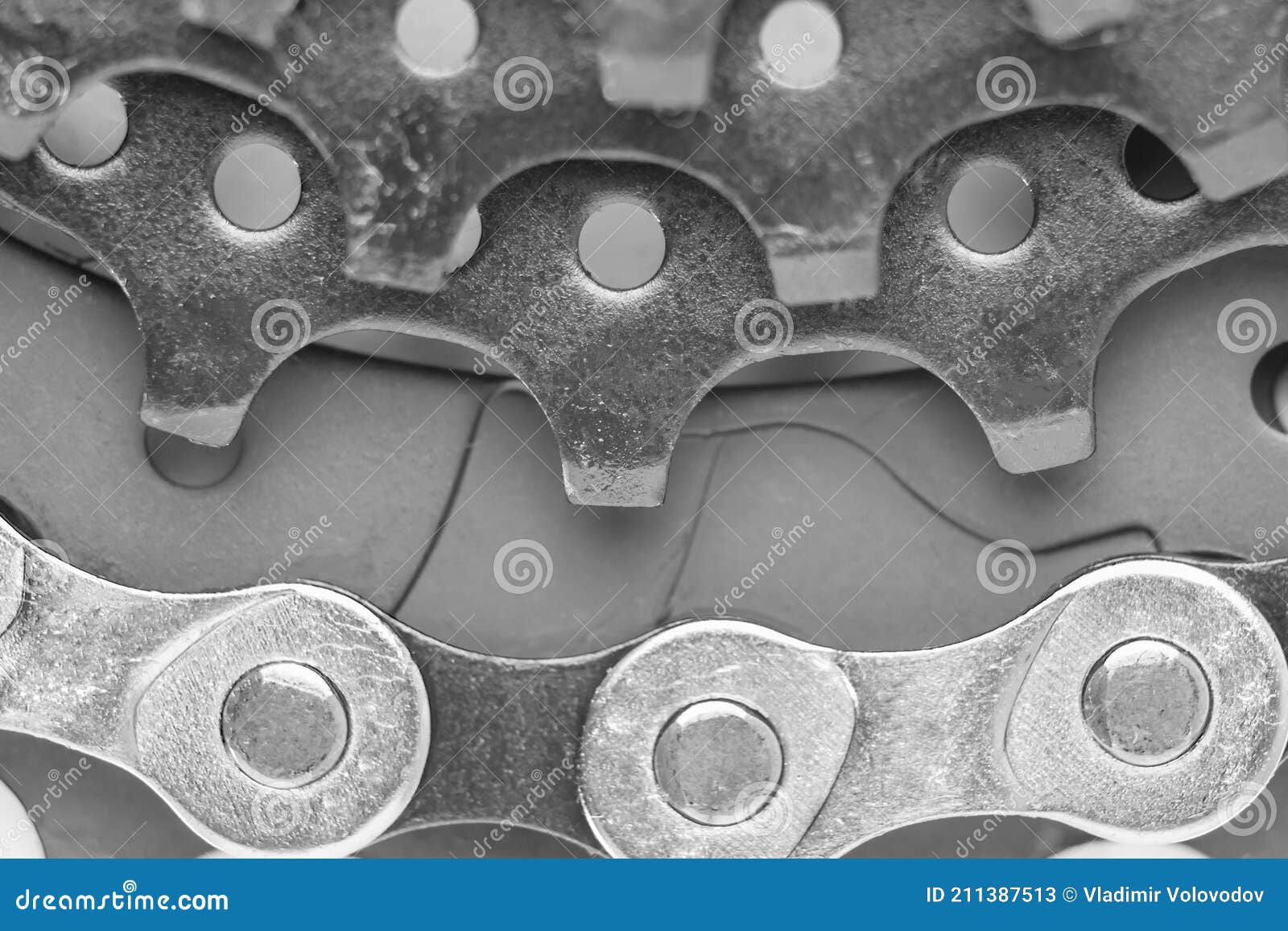 Bicycle Star Teeth and Chain Links Close-up Stock Image - Image of ...