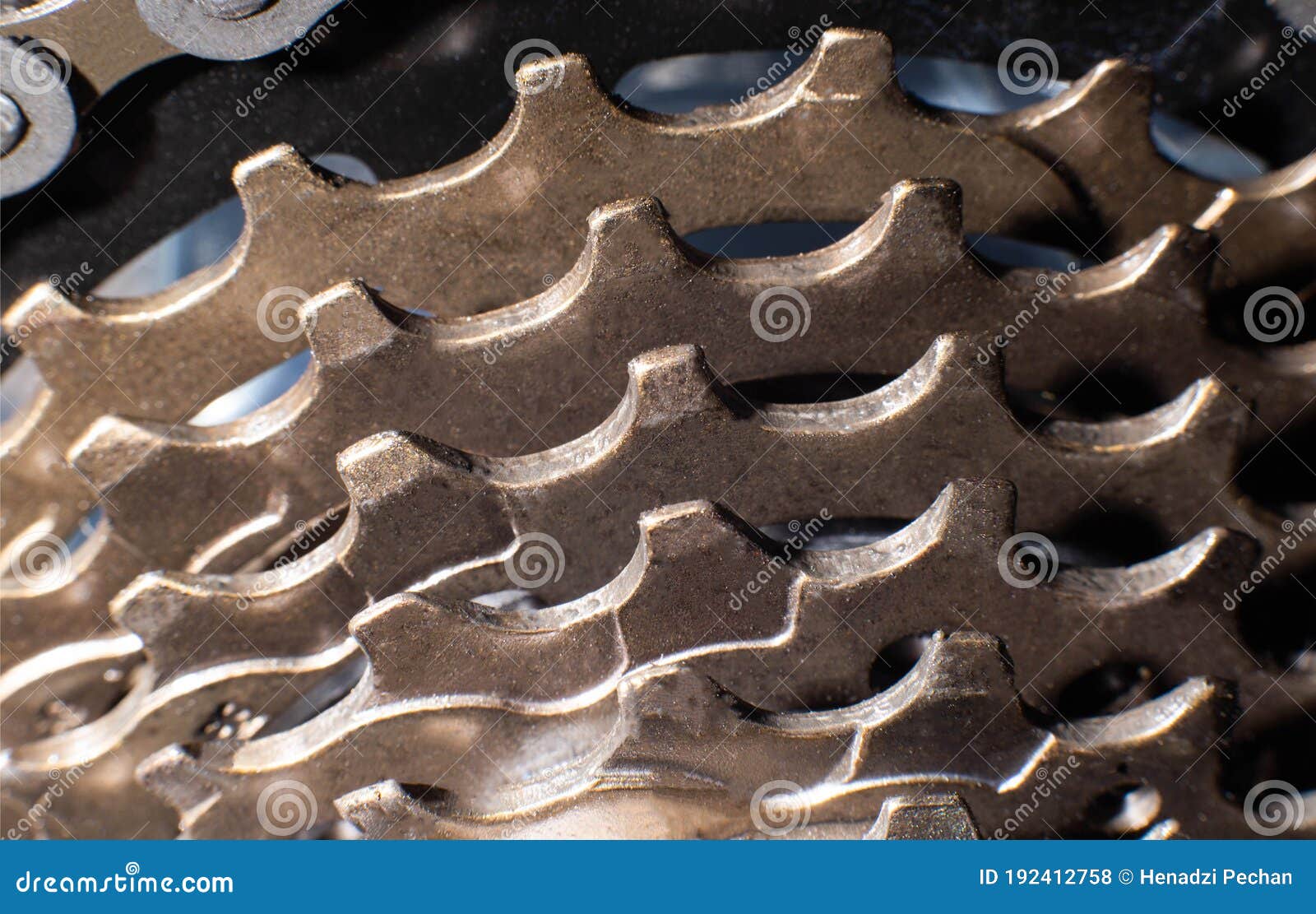 Bicycle Stars on a Bicycle Chain Mechanism, Background, Macro Stock ...