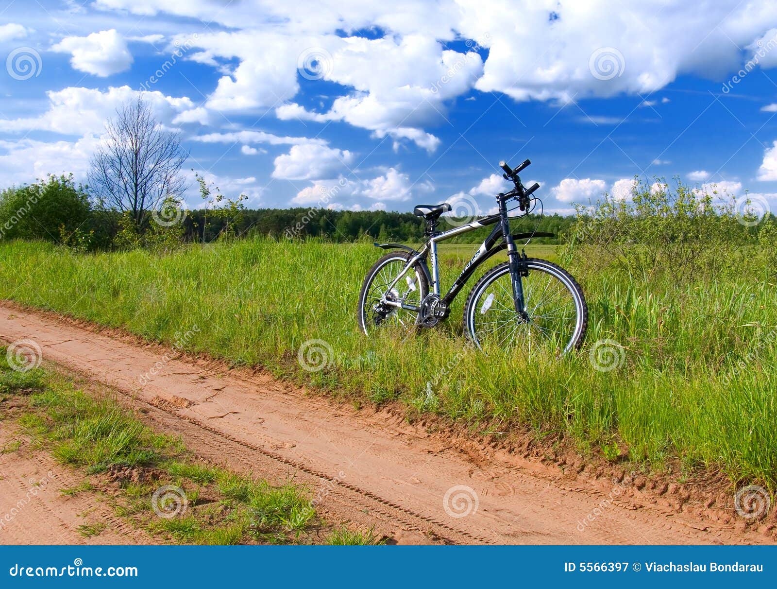 Bicycle in Summer Rural Scene Stock Image - Image of peaceful ...