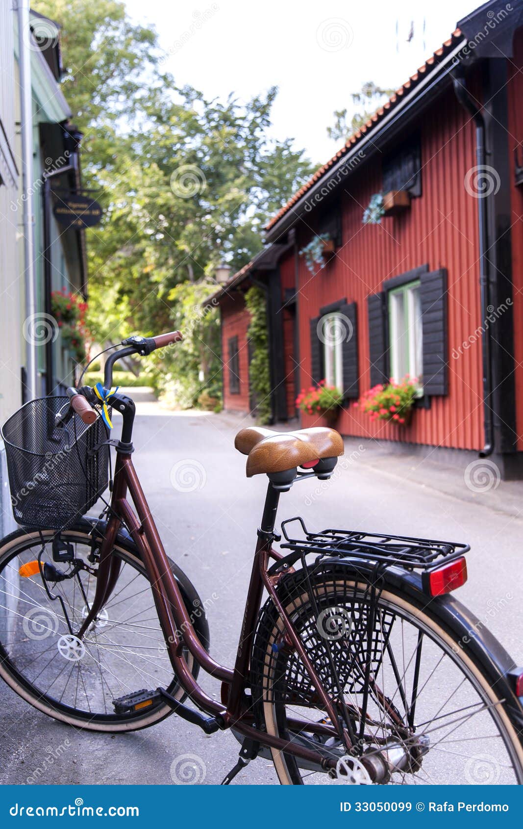 Bicycle in a Swedish Village Stock Image - Image of culture, swedish ...