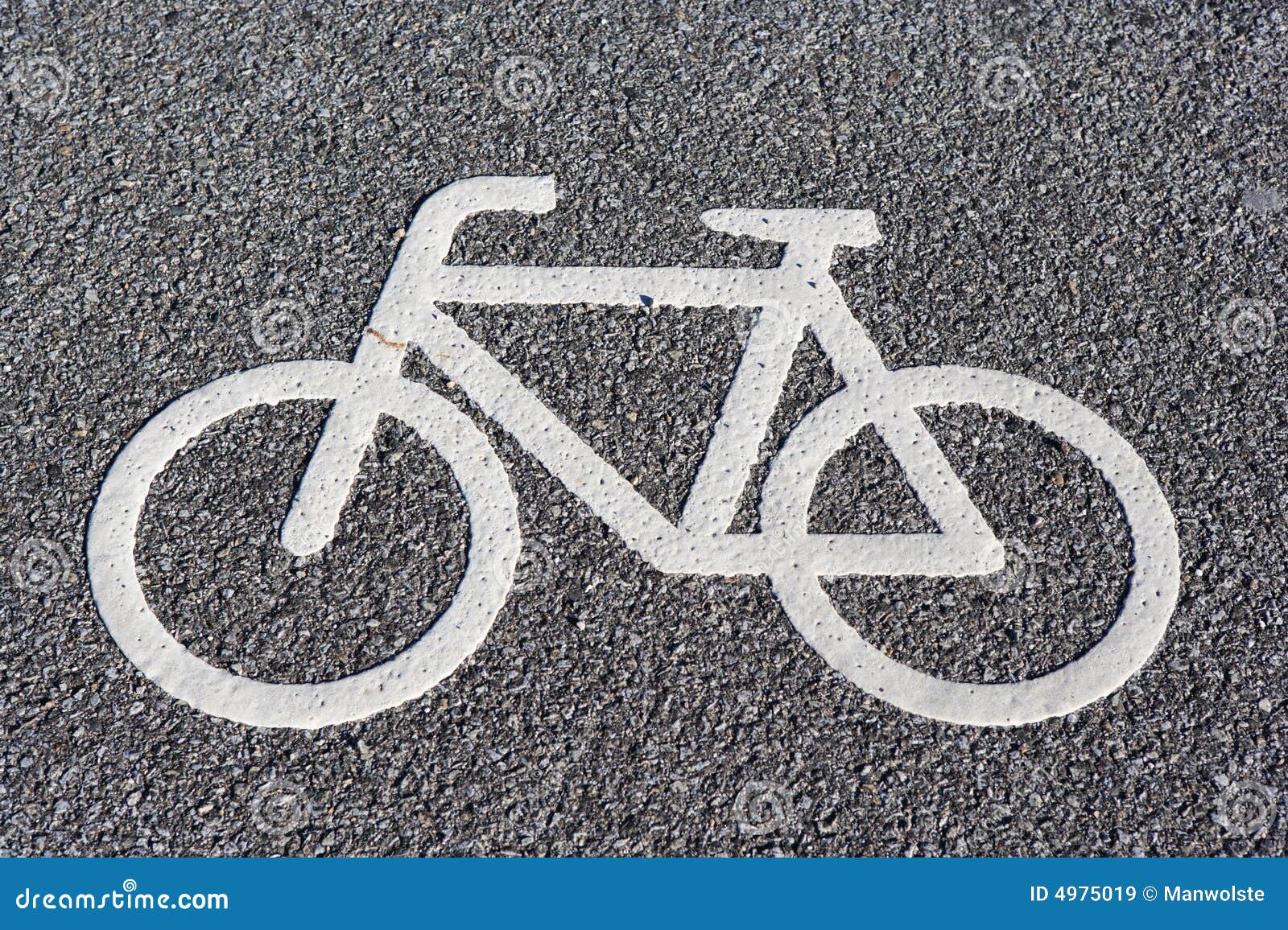 Bicycle symbol on asphalt stock image. Image of texture - 4975019