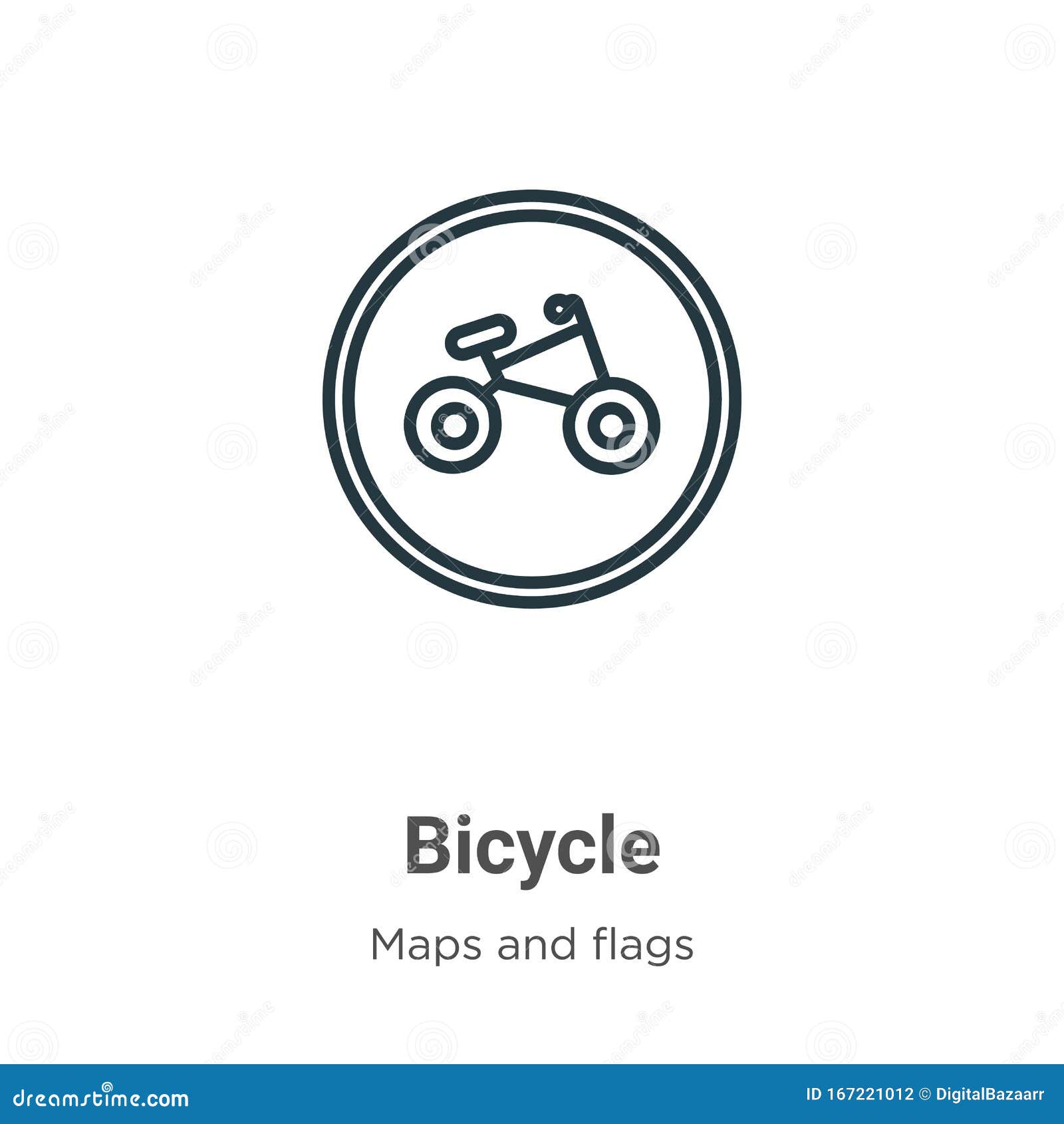 Bicycle Symbol Outline Vector Icon. Thin Line Black Bicycle Symbol Icon ...