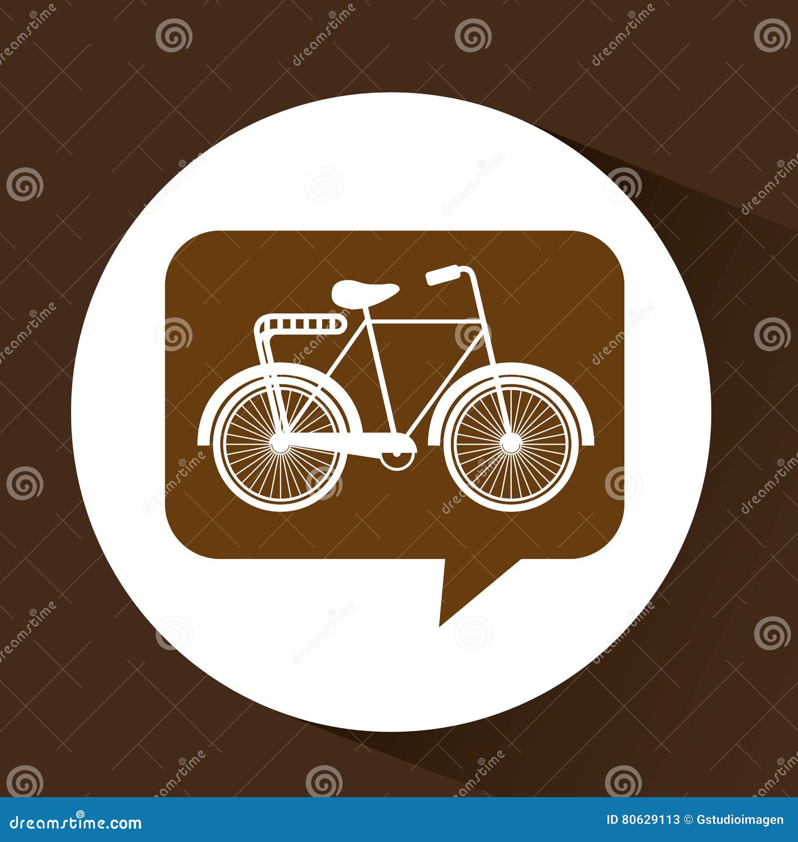 Bicycle Symbol Vintage Color Icon Stock Vector - Illustration of ...