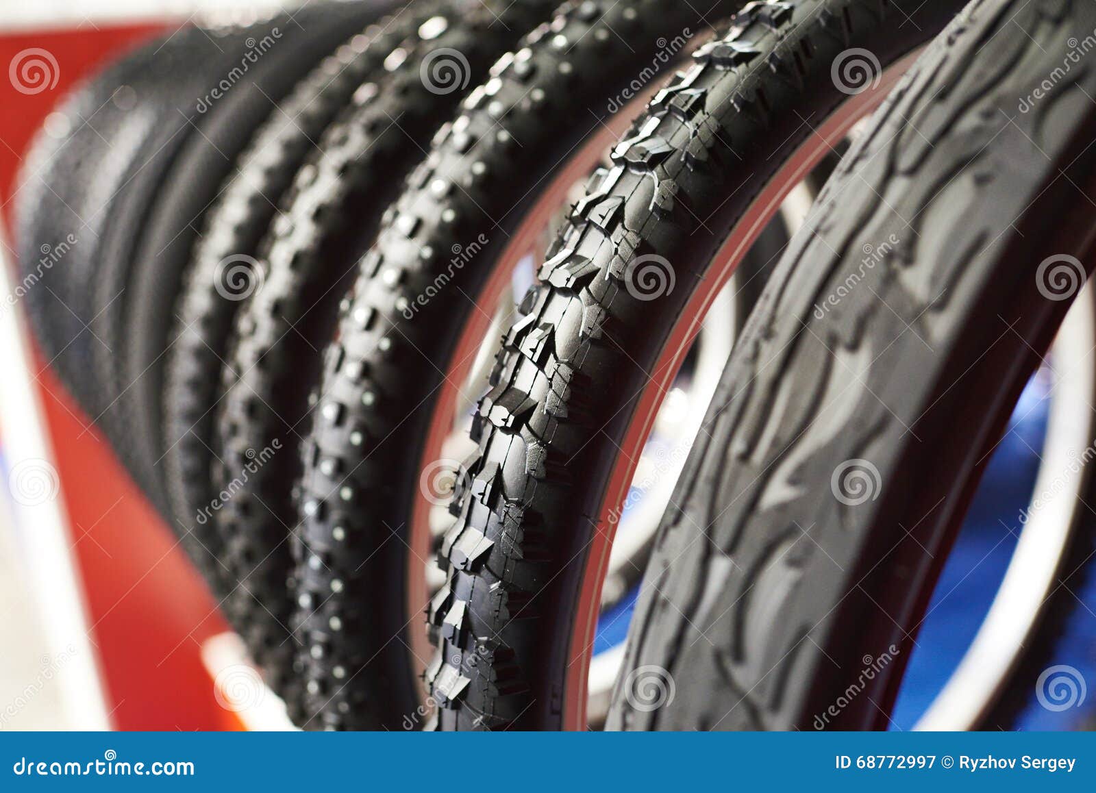 Bicycle Tires an Assortment of Store Stock Image - Image of storage ...