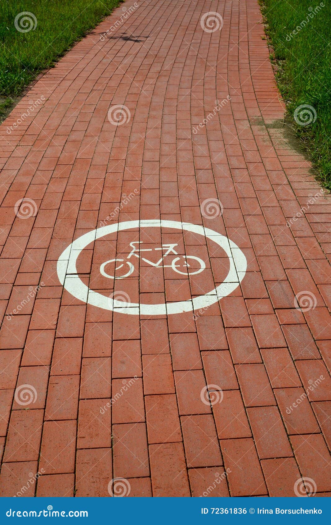 The Bicycle Track Which Has Been Laid Out by Paving Slabs Stock Photo ...