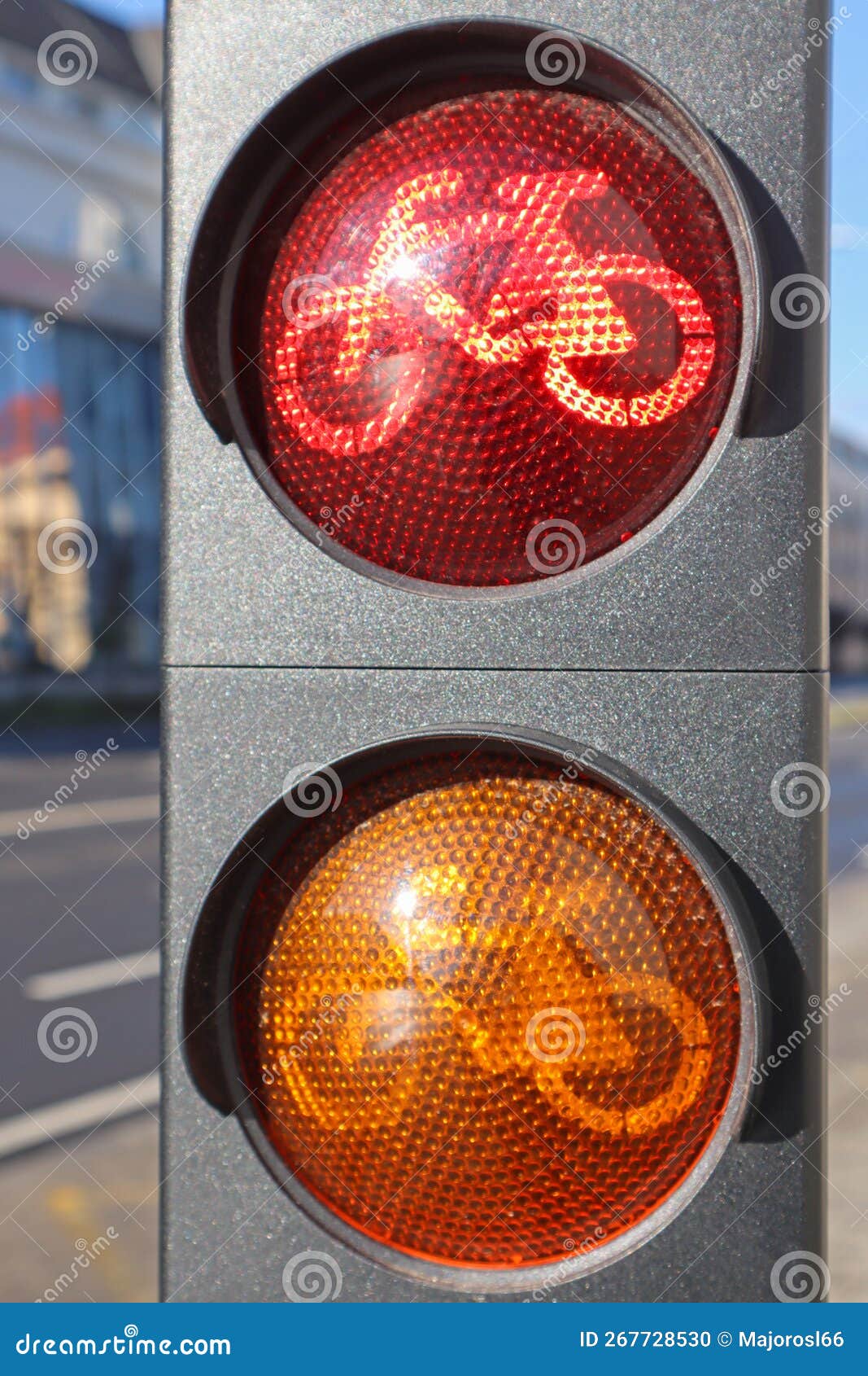 Bicycle Traffic Lights at the Road Crossing Stock Photo - Image of ...