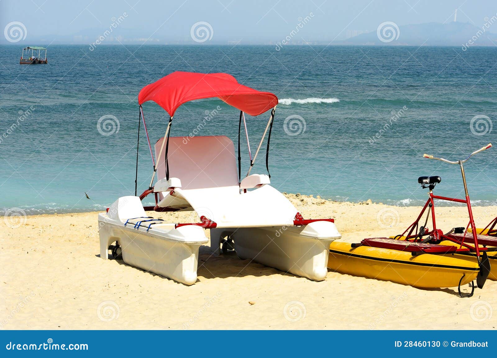 Bicycle Type Boat on the Coast Stock Photo - Image of blue, summer ...