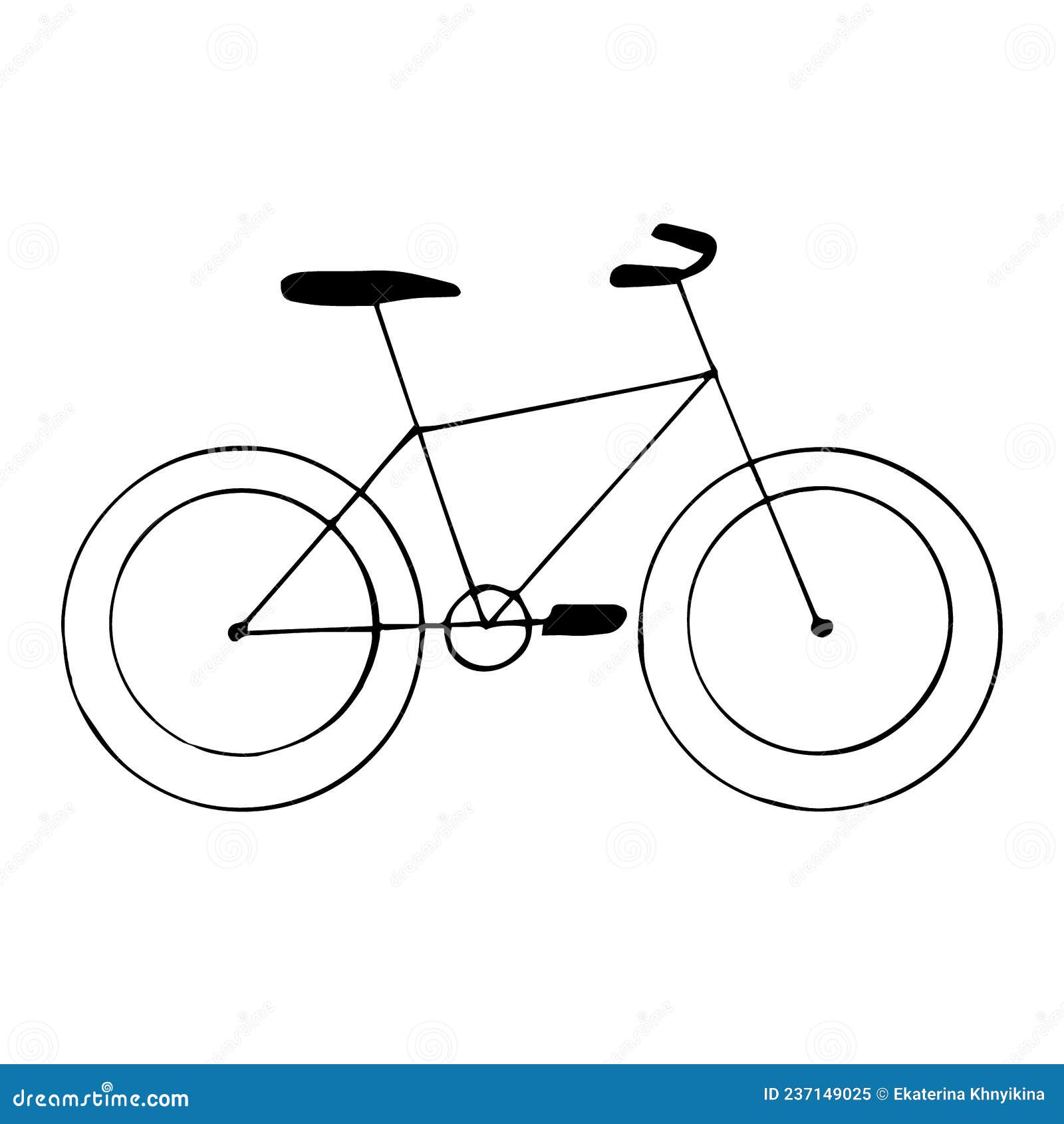 Bicycle Vector Illustration, Hand Drawing Doodle Stock Vector ...