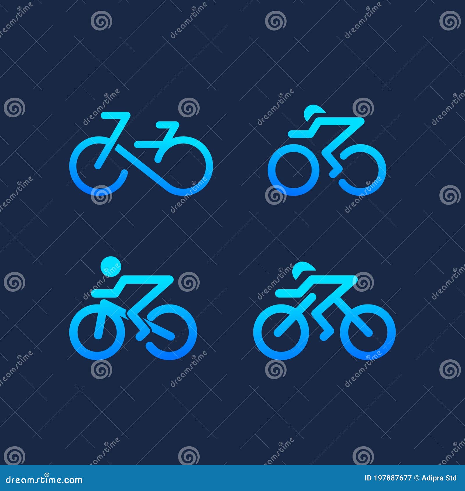 Bicycle Vector Logo Template Set Stock Vector - Illustration of label ...
