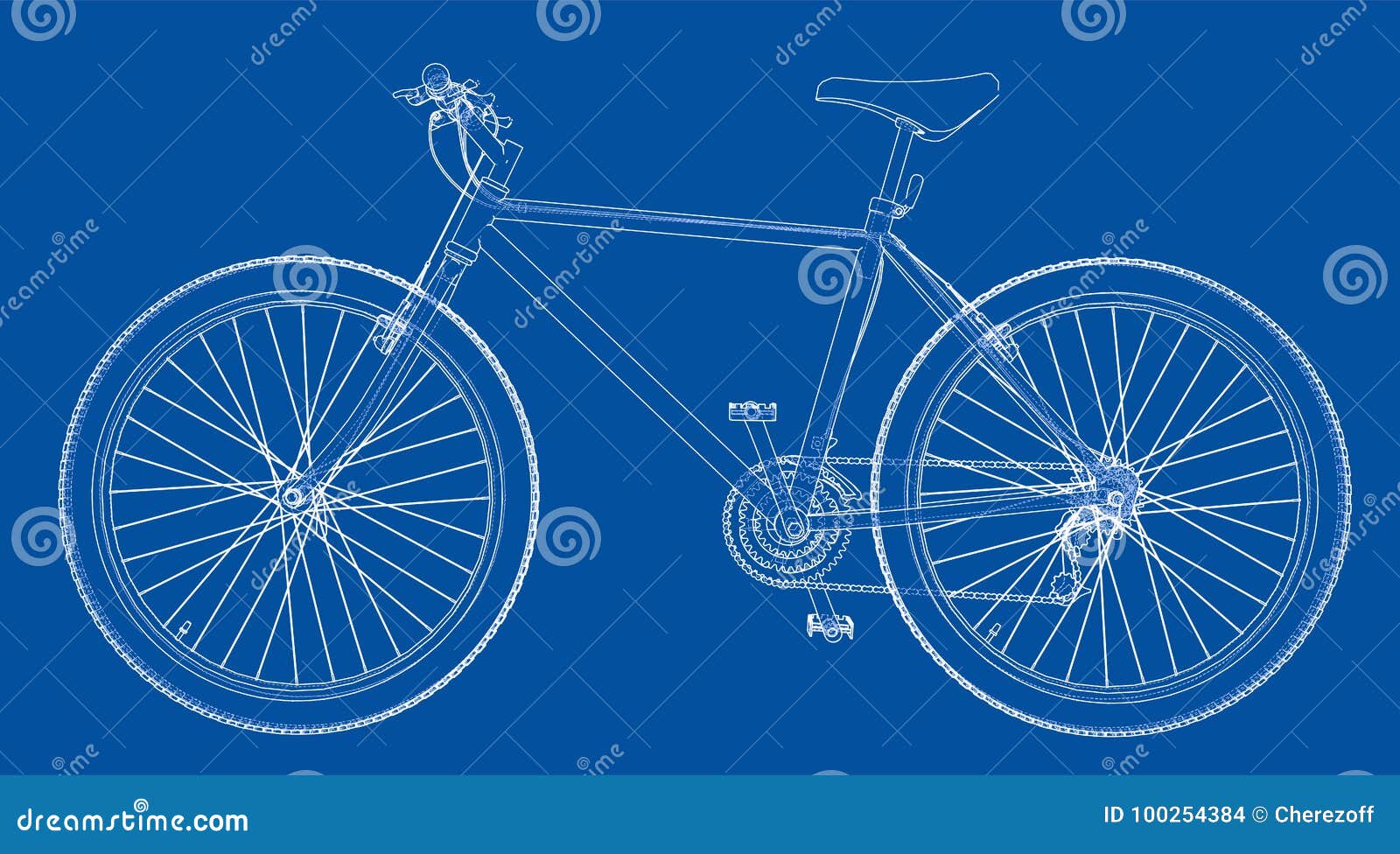 Bicycle. Wire-frame Style. Vector Stock Vector - Illustration of ...