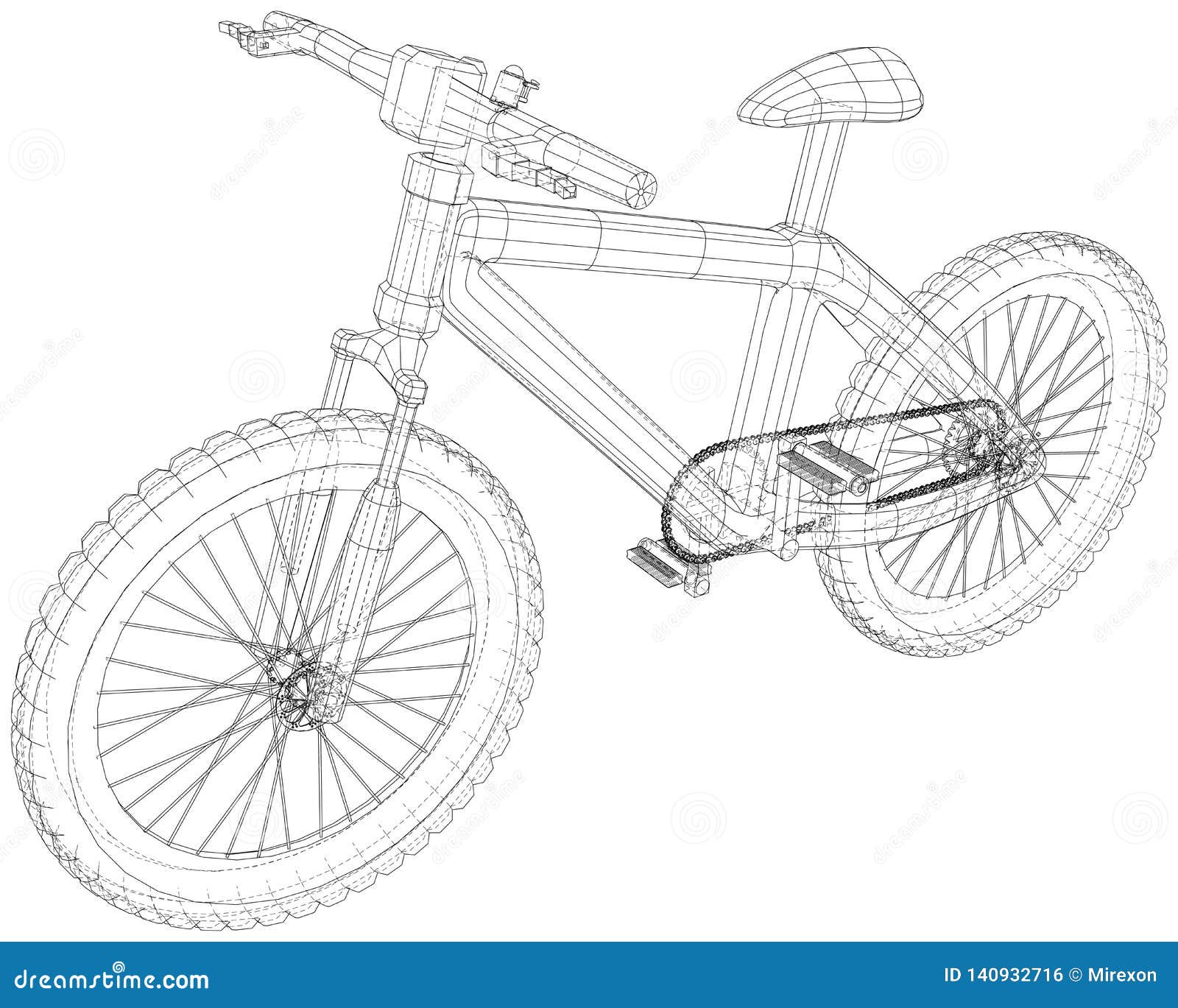 Bicycle. Vector Wireframe Concept. Blue Purple. Created Illustration of ...