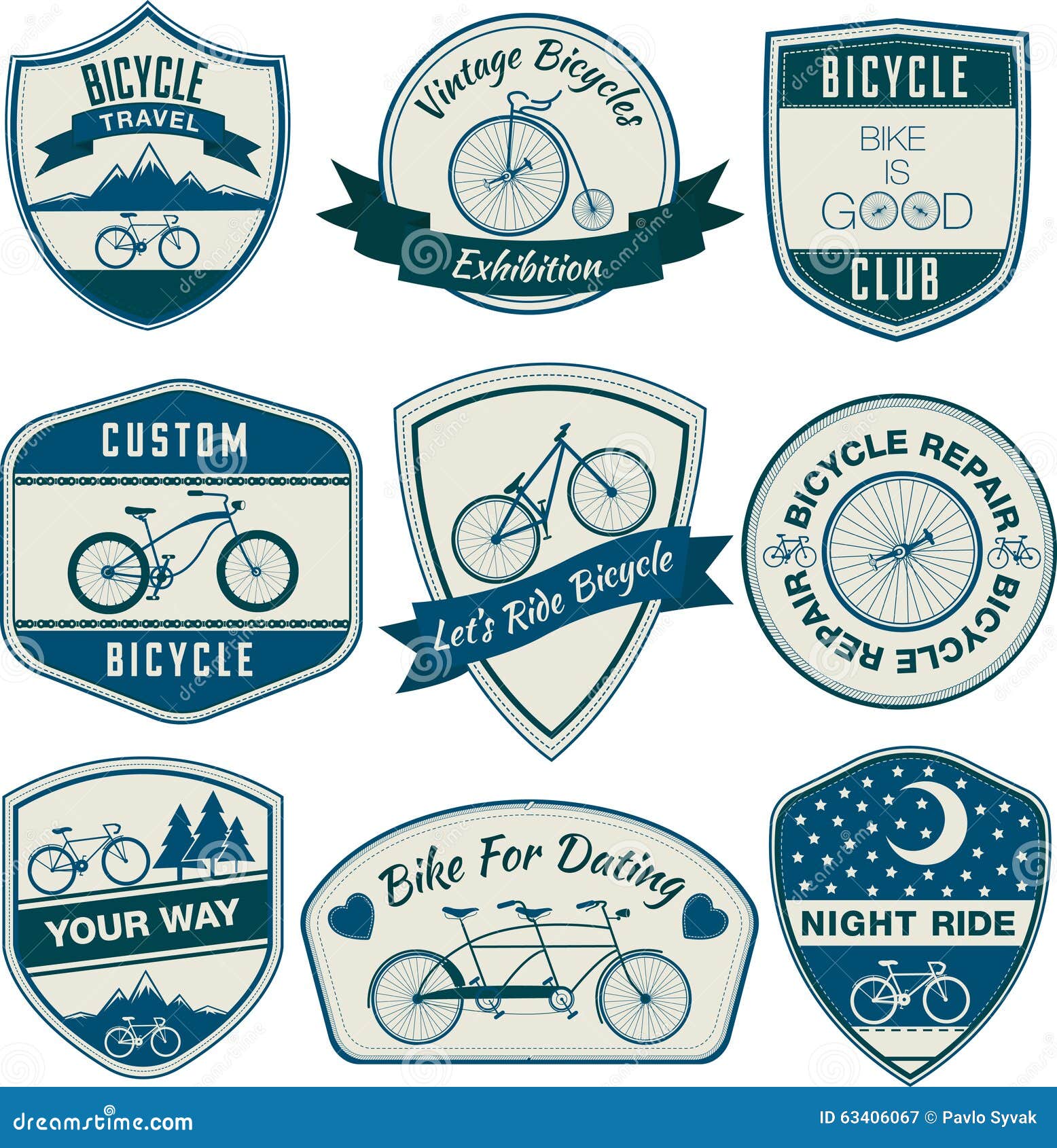 Bicycle Vintage Badges stock vector. Illustration of premium - 63406067