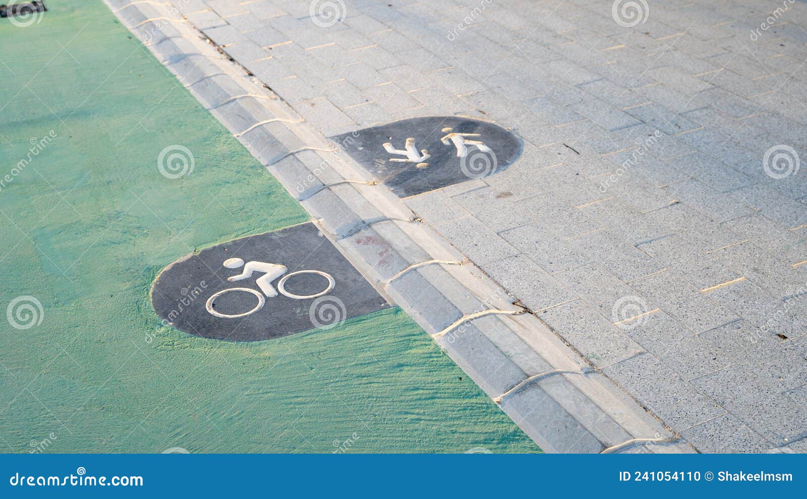 Bicycle and Walking Track with the Bicycle and Walking Sign Stock Photo ...