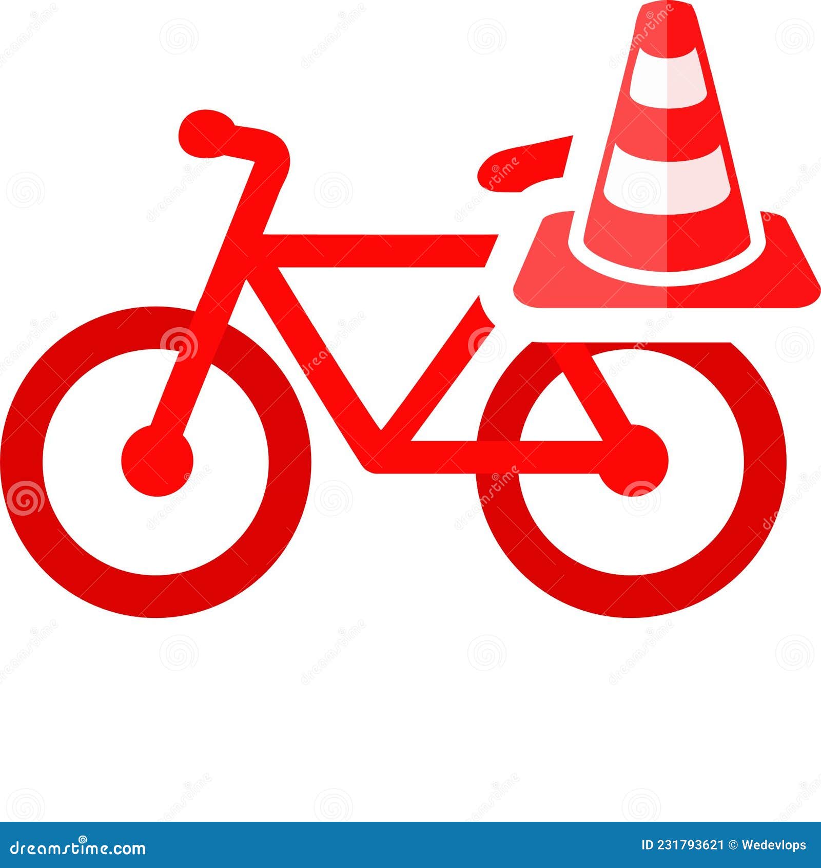 Bicycle Warning Notification Stock Image - Illustration of circle, text ...
