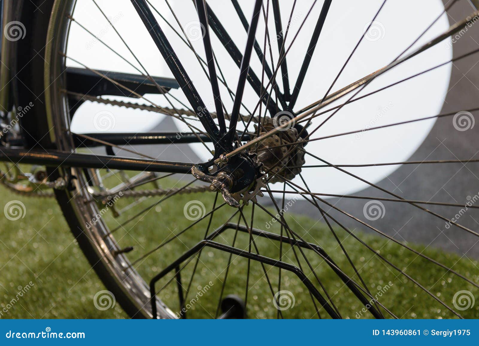 Bicycle Wheel and Chain Close Up Stock Image - Image of object, brake ...