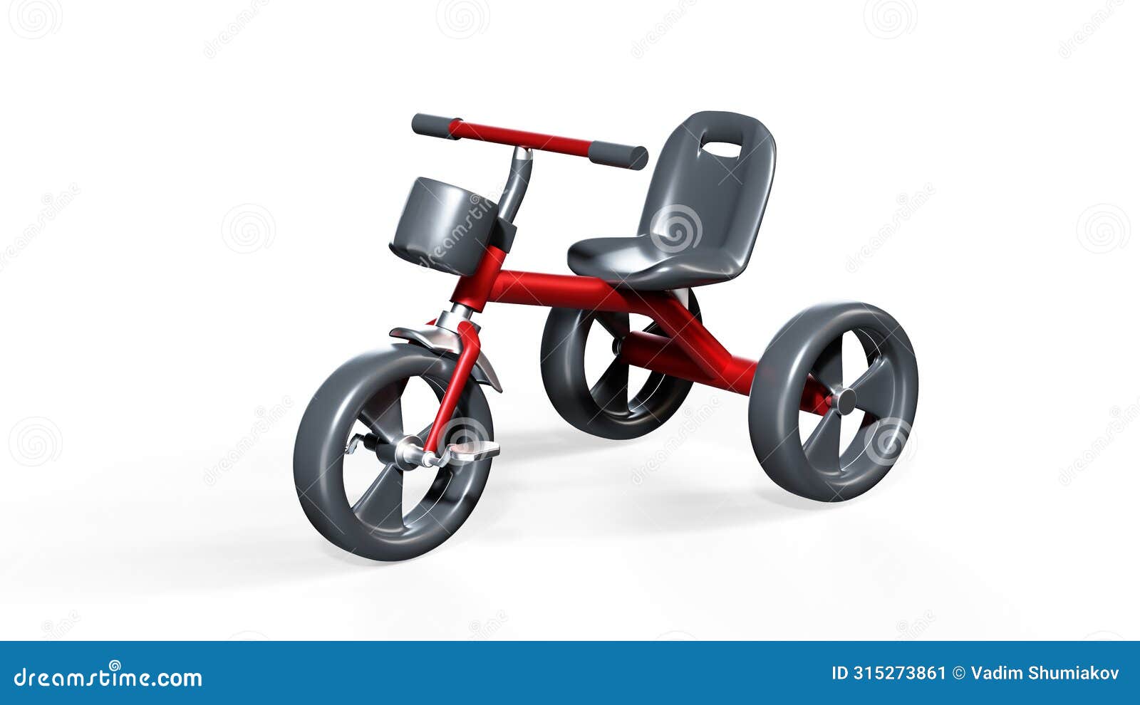 Bicycle 3 Wheel 3d Render on White Stock Illustration - Illustration of ...