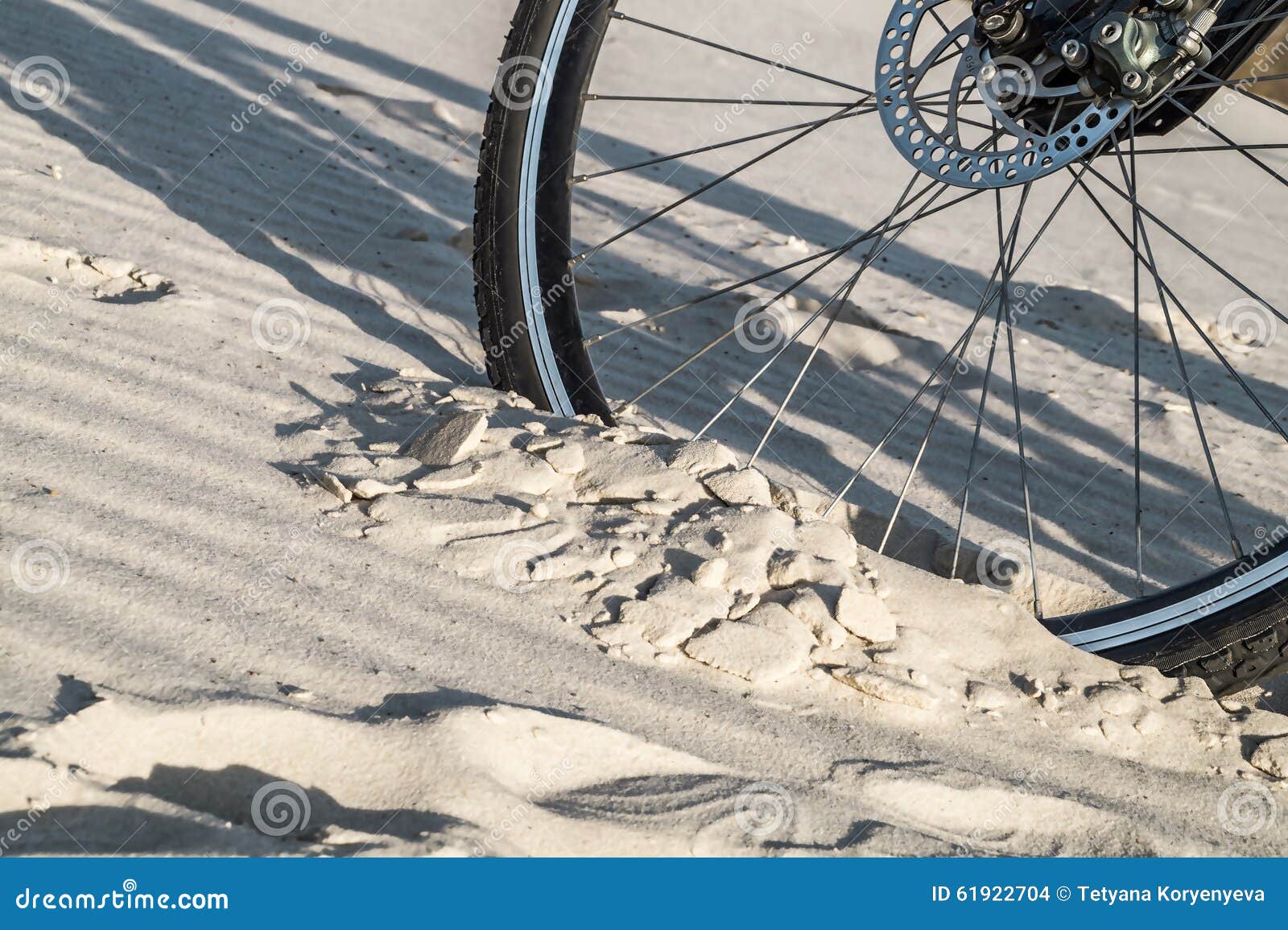 Bicycle Wheel is Deeply in the Sand Stock Photo - Image of active, bike ...