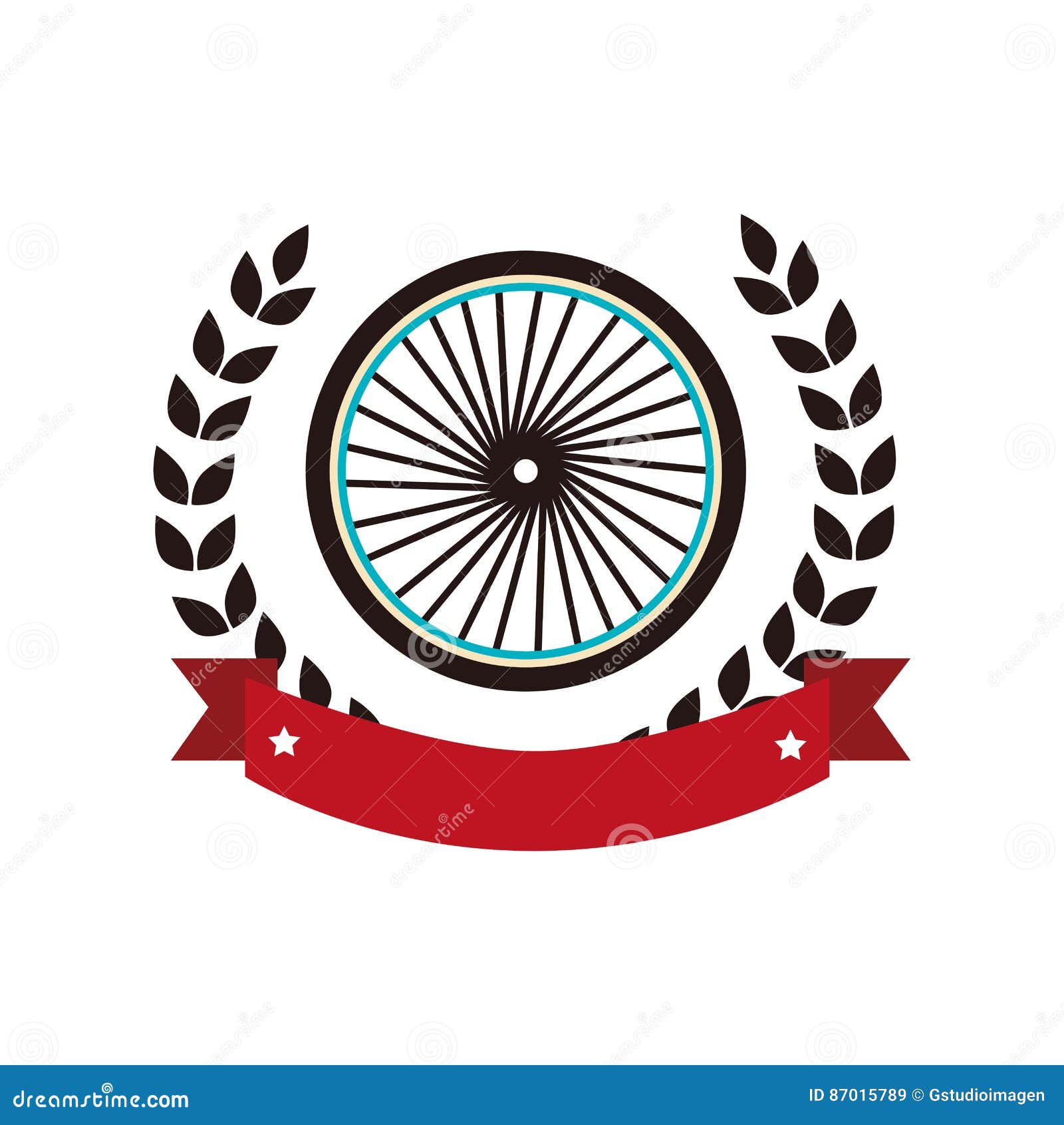 Bicycle wheel emblem icon stock vector. Illustration of track - 87015789