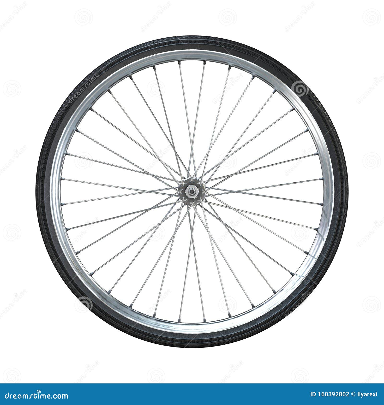 Bicycle Wheel Isolated on White Background. Side View Stock ...